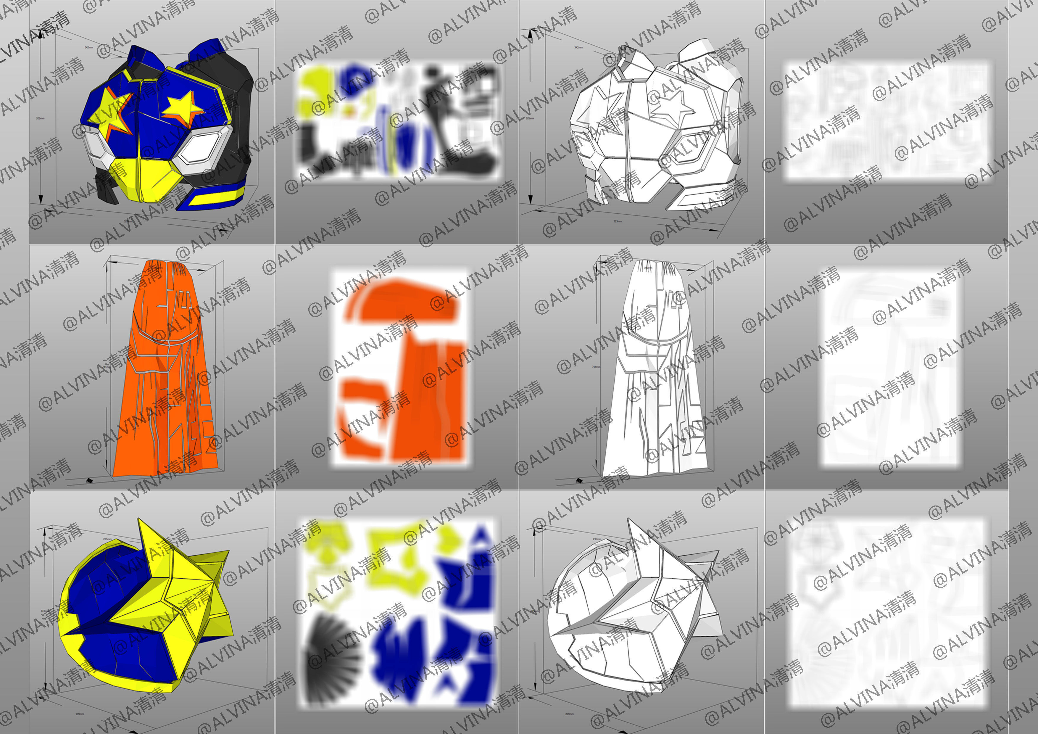 3D model Kamen Rider Punk Jack Monster Armor - DIY Cosplay Pepakura ...