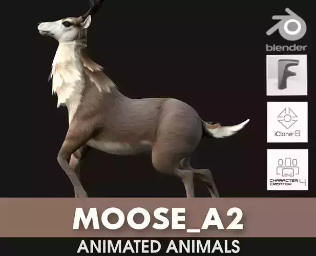 Moose A2 3D model animated rigged | CGTrader
