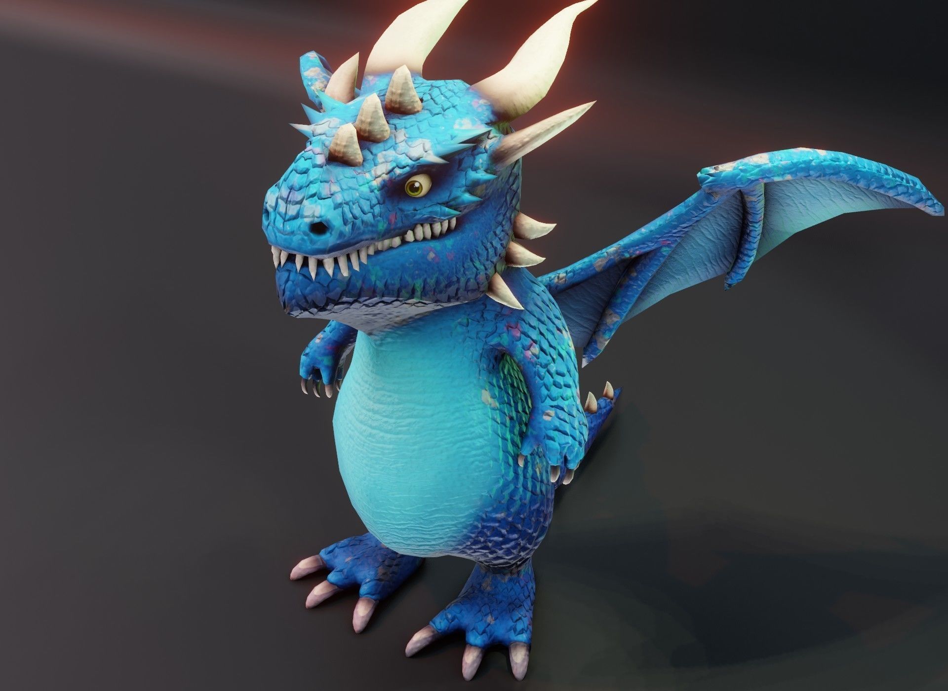 3D model Cartoon Blue Dragon 3D Model VR / AR / low-poly | CGTrader