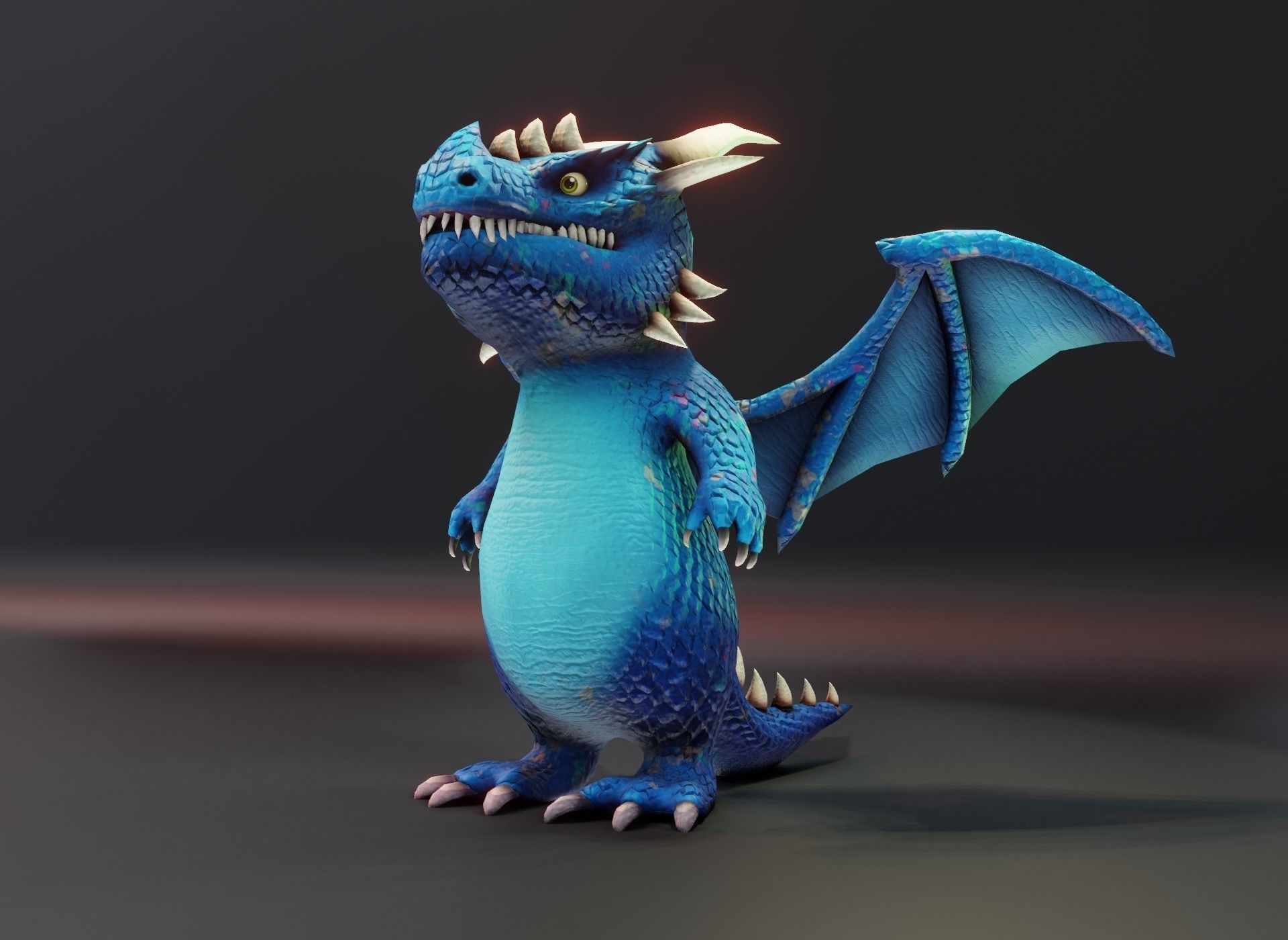 3D model Cartoon Blue Dragon 3D Model VR / AR / low-poly | CGTrader