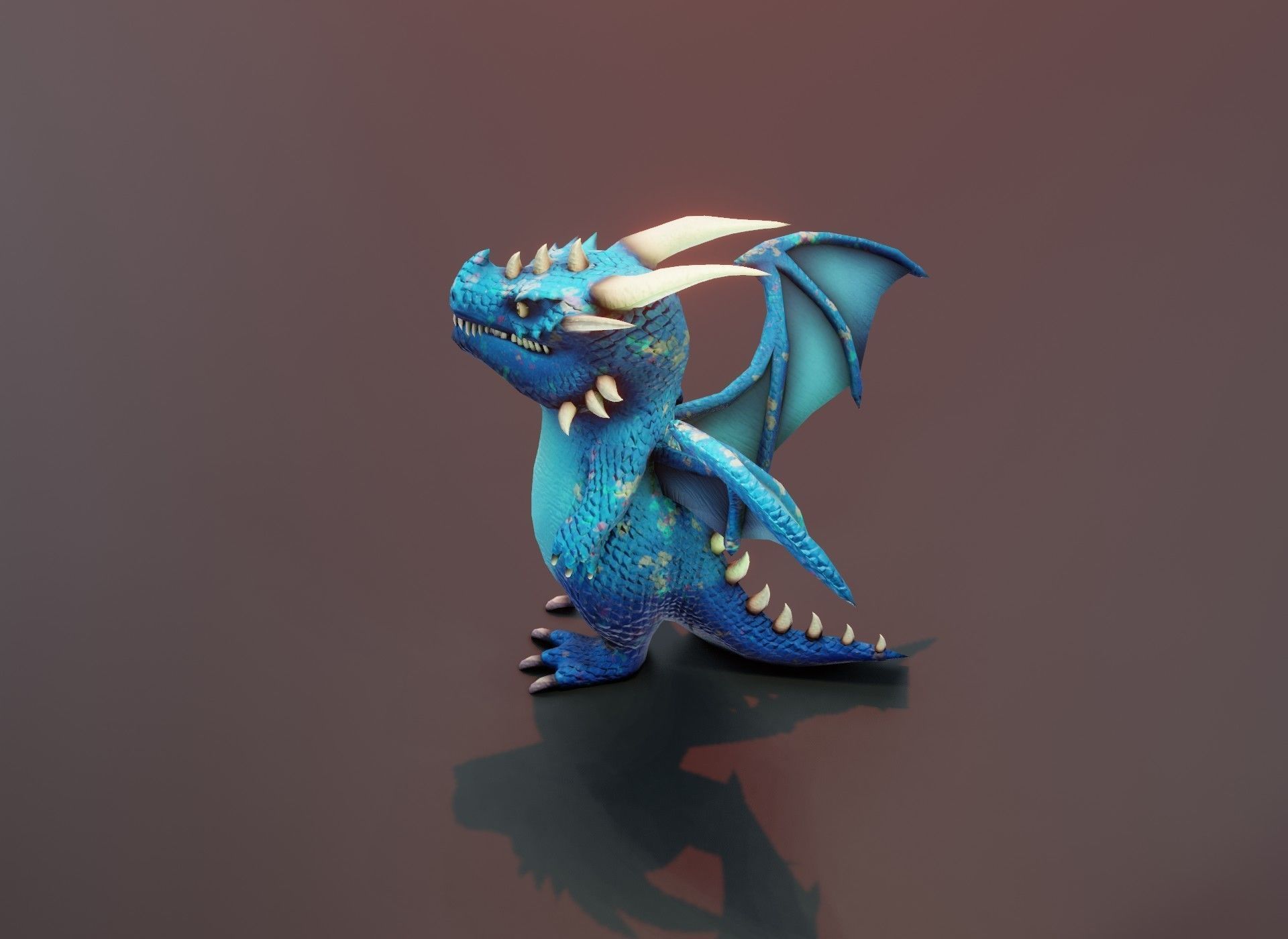 3D model Cartoon Blue Dragon 3D Model VR / AR / low-poly | CGTrader