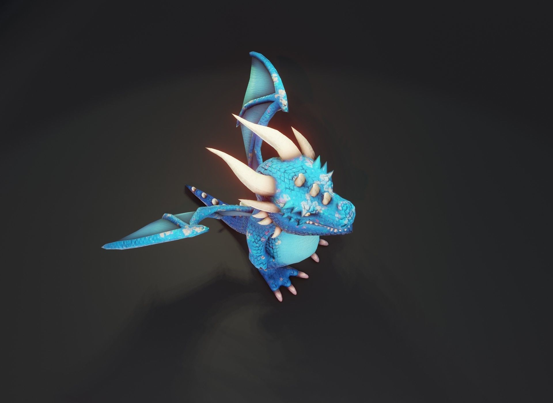 3D model Cartoon Blue Dragon 3D Model VR / AR / low-poly | CGTrader