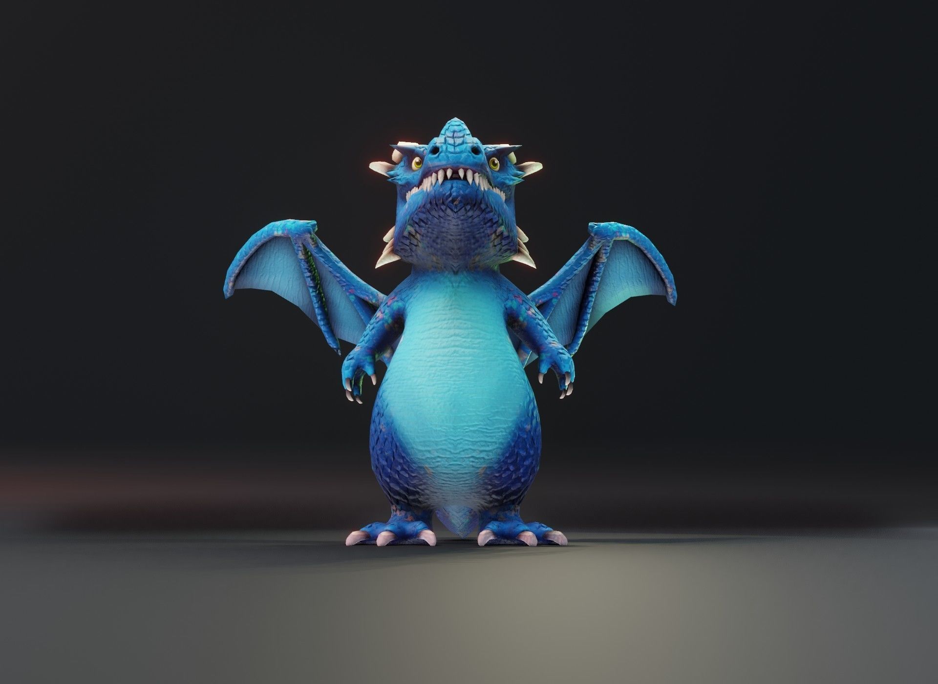 3D model Cartoon Blue Dragon 3D Model VR / AR / low-poly | CGTrader