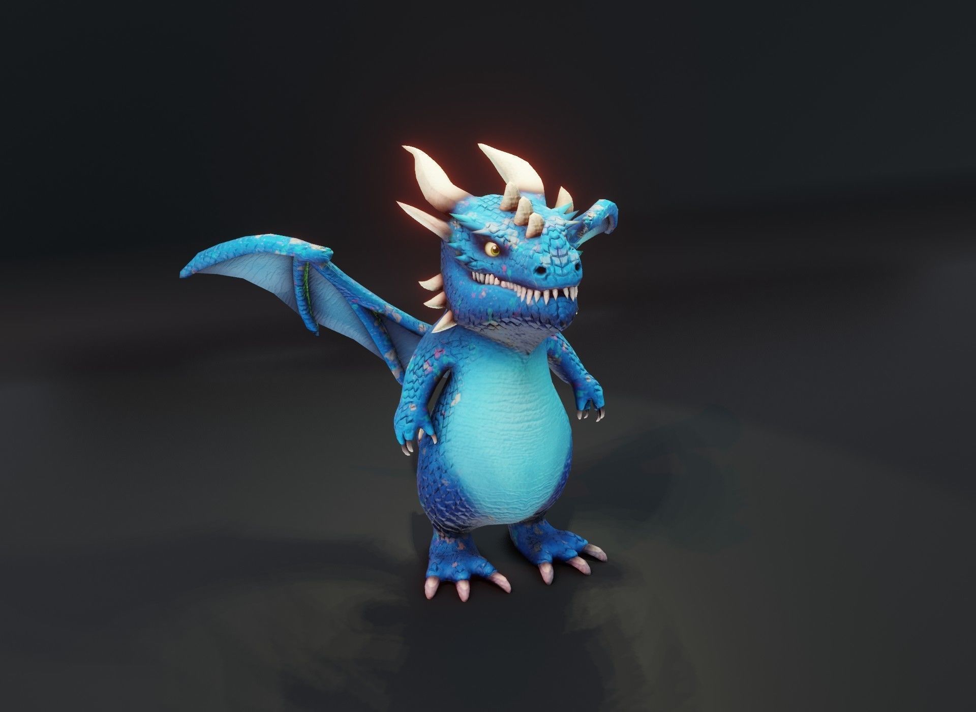 3D model Cartoon Blue Dragon 3D Model VR / AR / low-poly | CGTrader