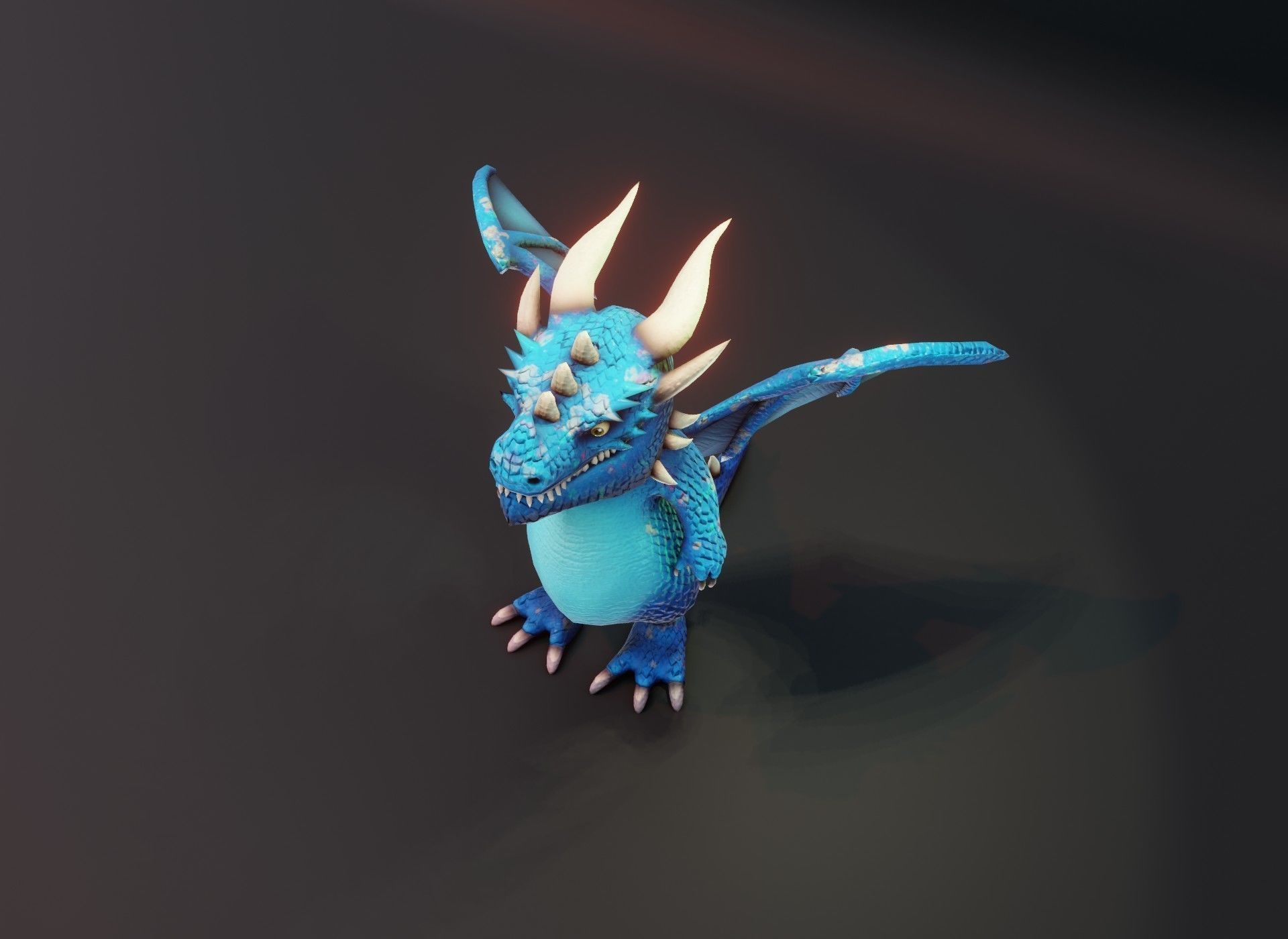 3D model Cartoon Blue Dragon 3D Model VR / AR / low-poly | CGTrader