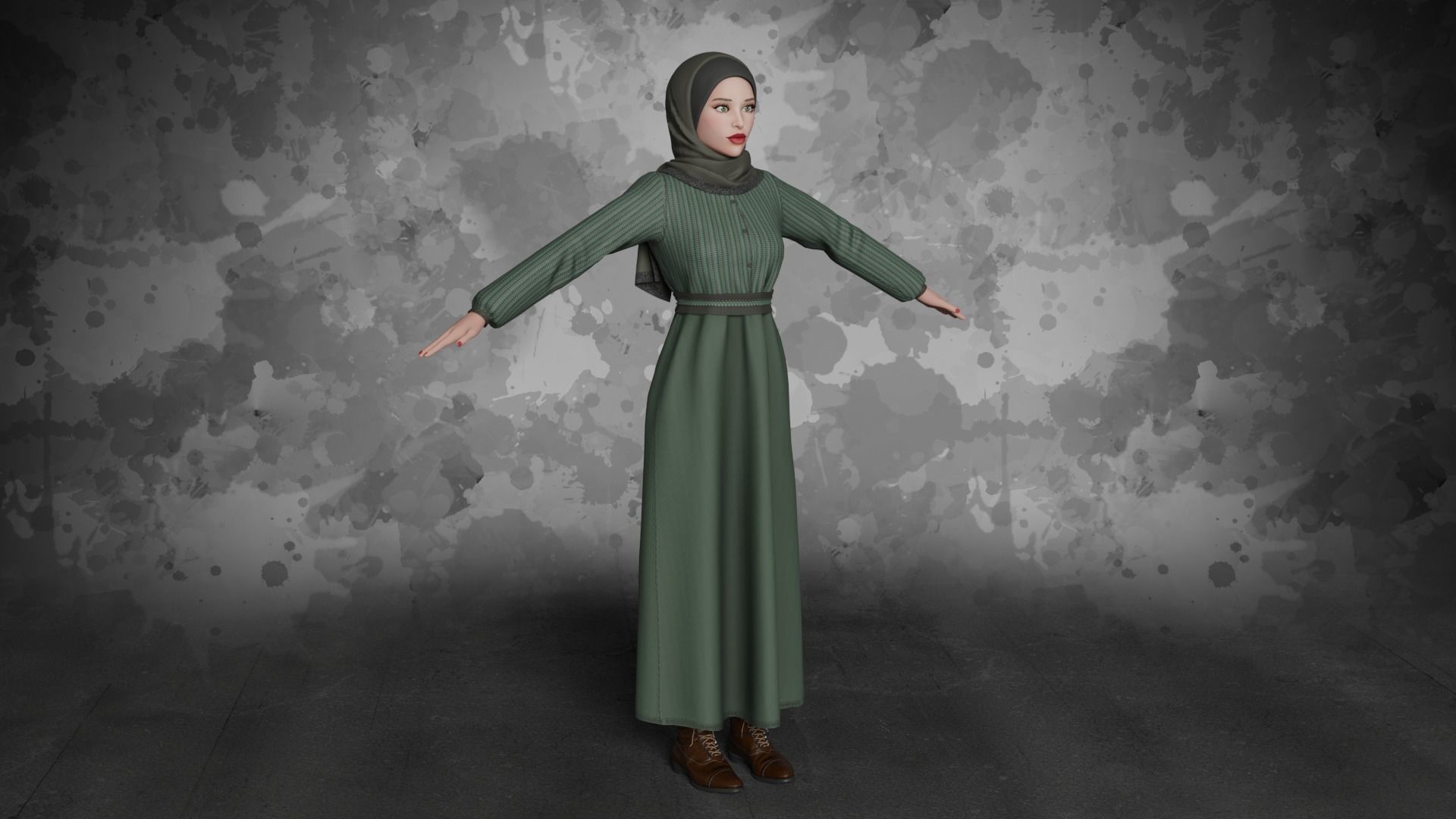 3D model Sara - Muslim Girl with Hijab VR / AR / low-poly | CGTrader