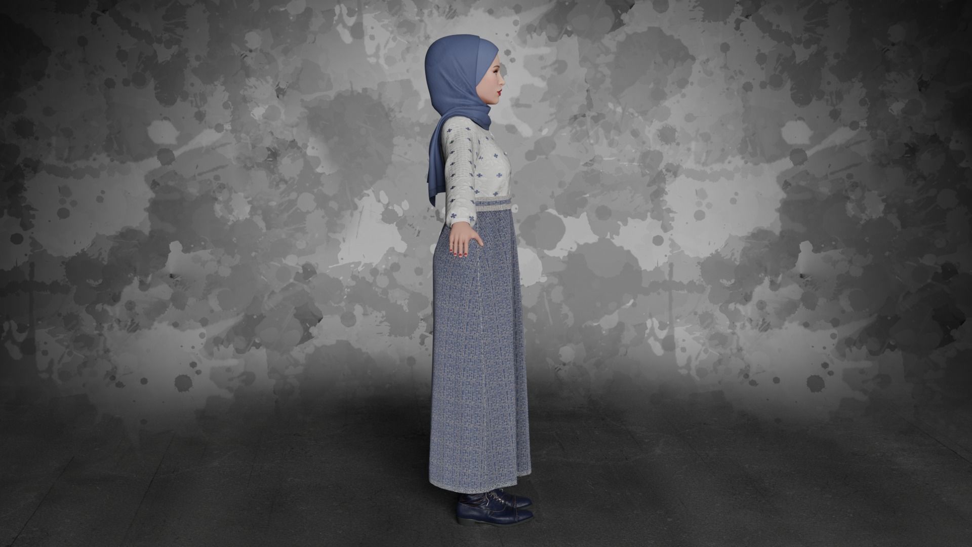 3D model Sara - Muslim Girl with Hijab VR / AR / low-poly | CGTrader