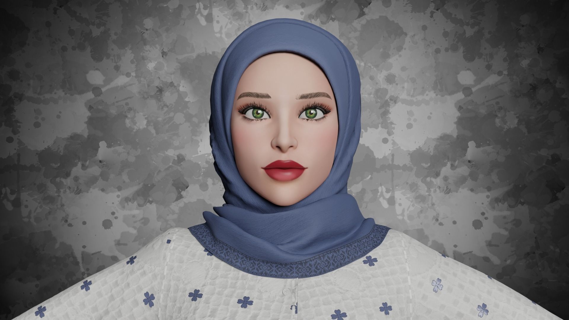 3D model Sara - Muslim Girl with Hijab VR / AR / low-poly | CGTrader