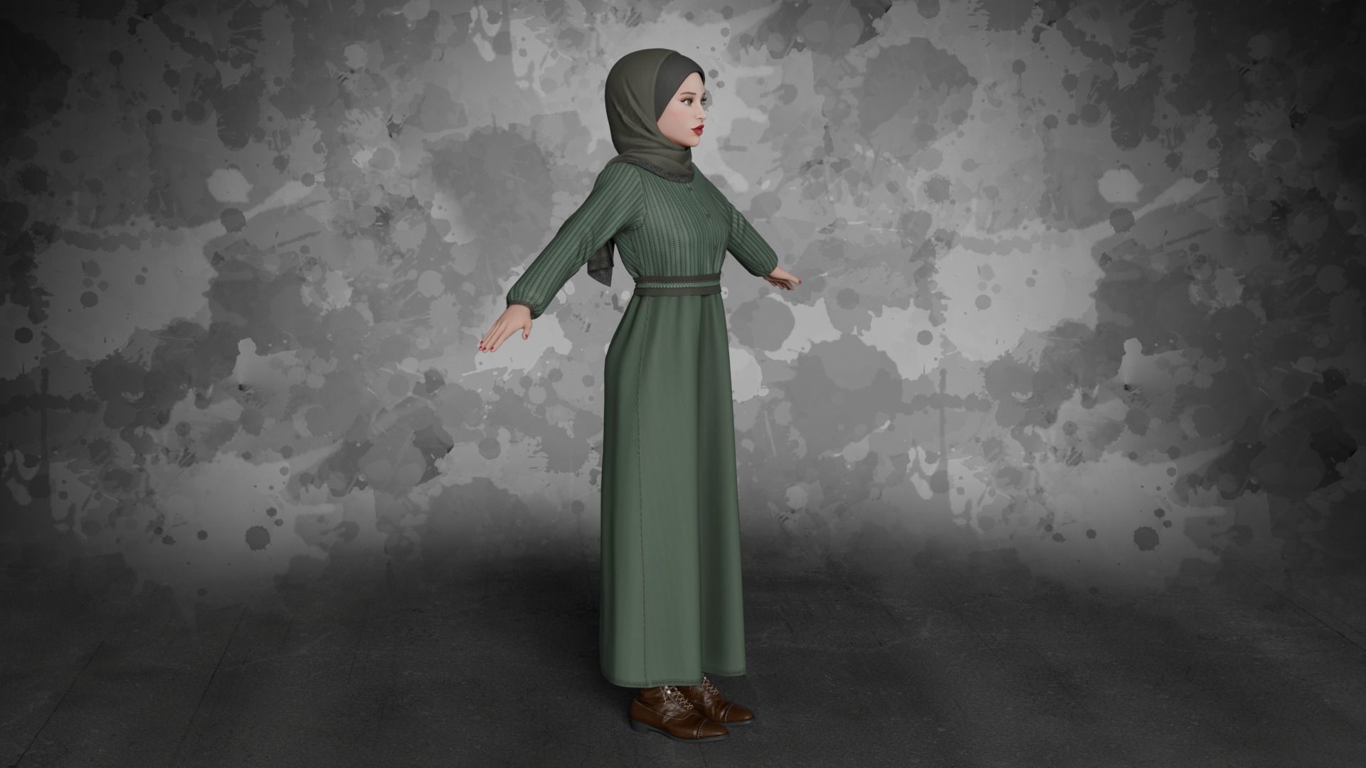 3D model Sara - Muslim Girl with Hijab VR / AR / low-poly | CGTrader