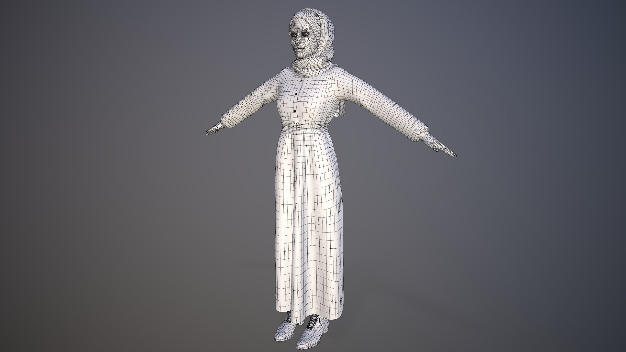 3D model Sara - Muslim Girl with Hijab VR / AR / low-poly | CGTrader