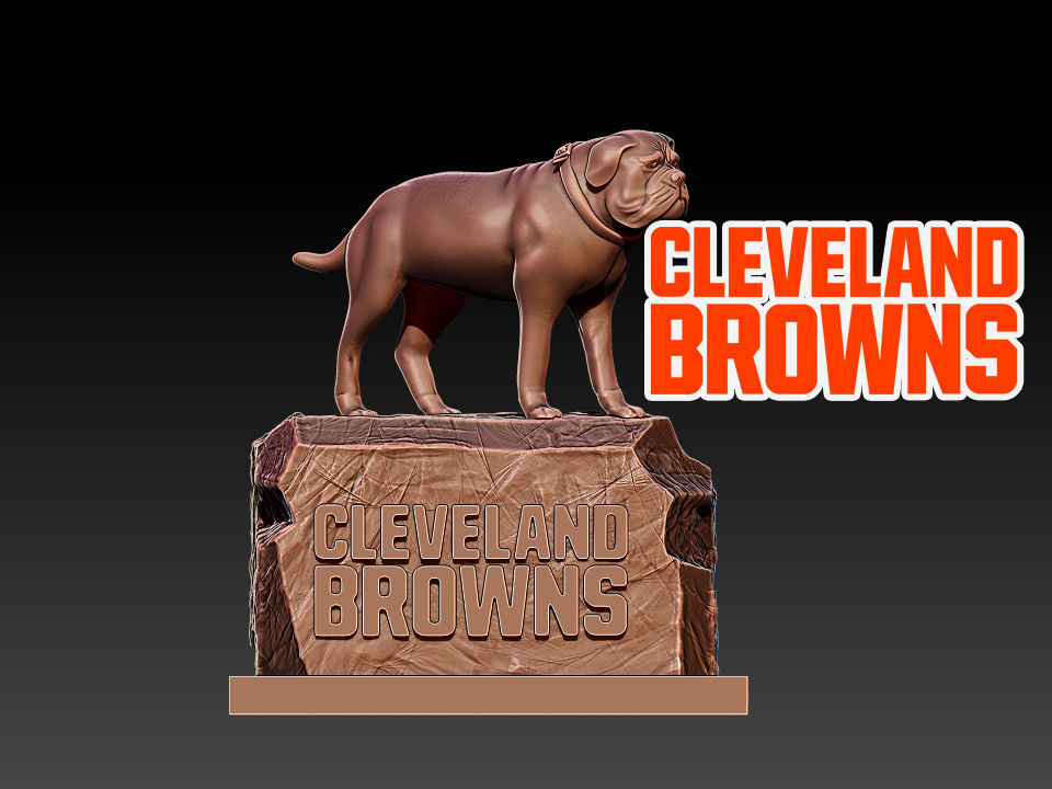 NFL -SWAGGER DOG CLEVELAND BROWNS MASCOT STATUE - 3D PRINT 3D model 3D ...