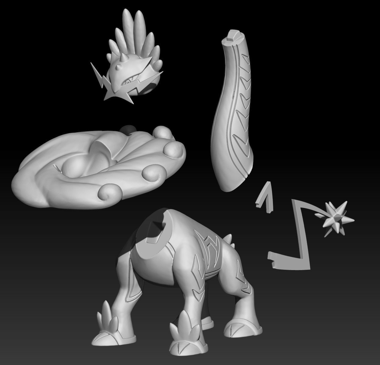 Pokemon Paradox Ancient Raikou Raging Bolt 3D model 3D printable | CGTrader