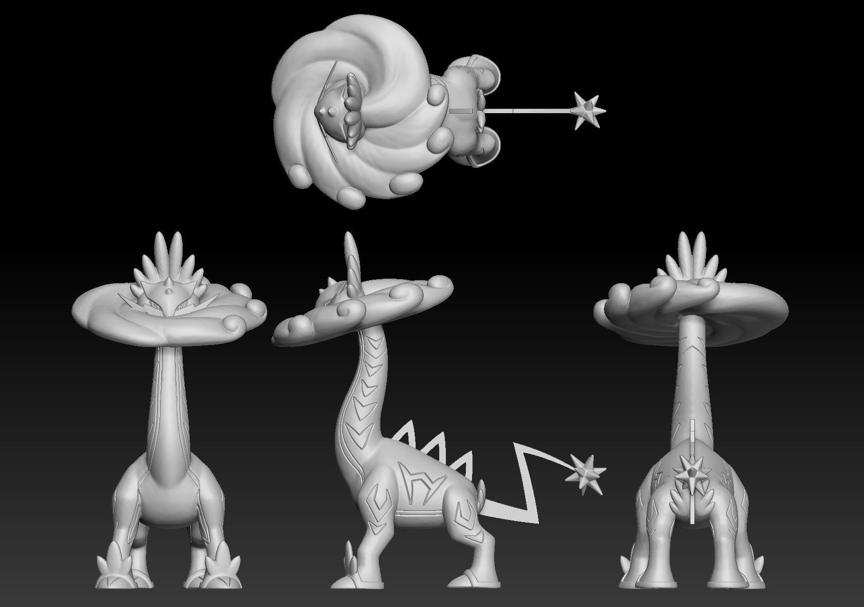 Pokemon Paradox Ancient Raikou Raging Bolt 3D model 3D printable | CGTrader