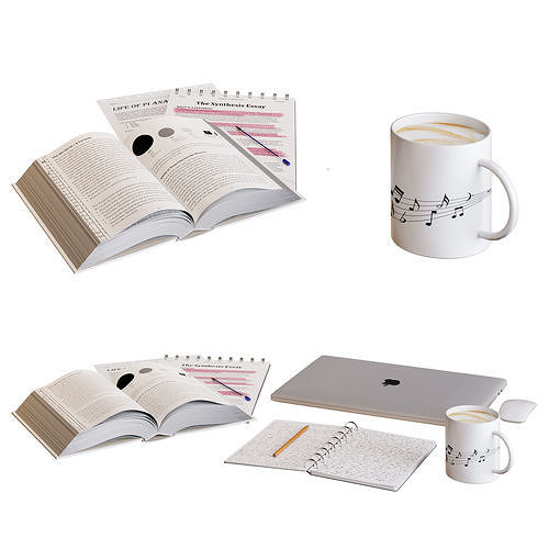 Working place decoration set 3D model | CGTrader