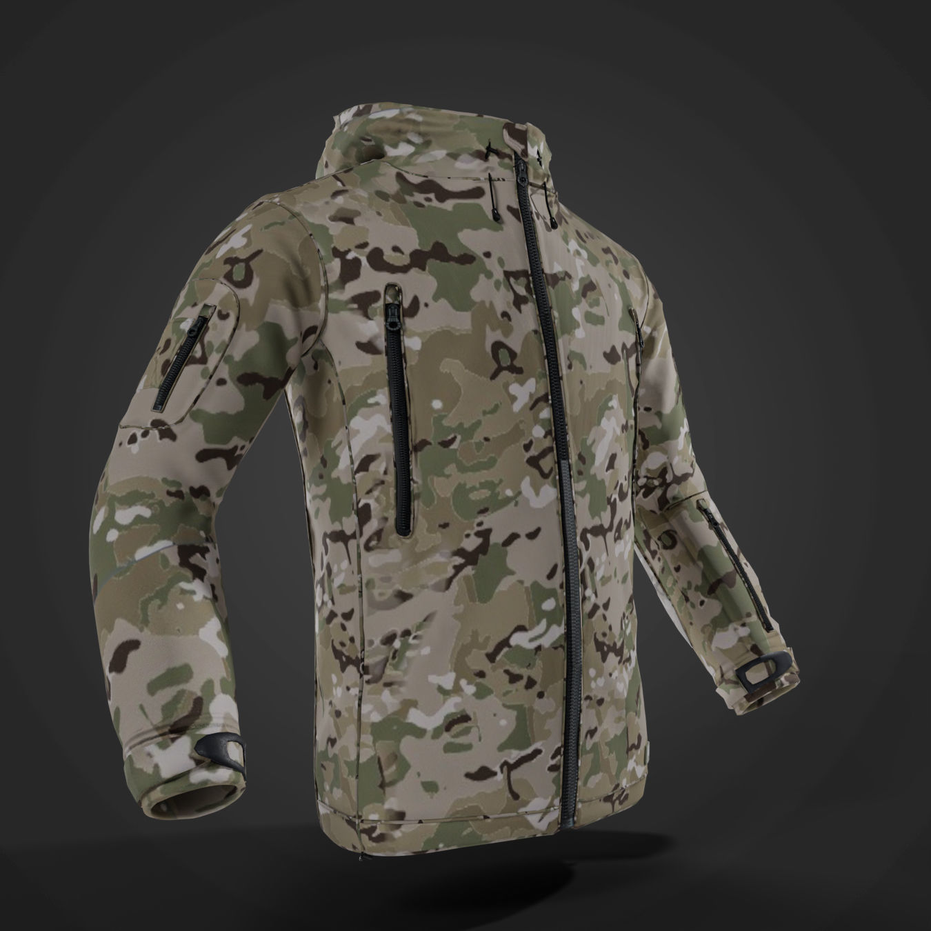 3D model PATRIOT HF Helikon-Tex fleece jacketMultiCam VR / AR / low ...