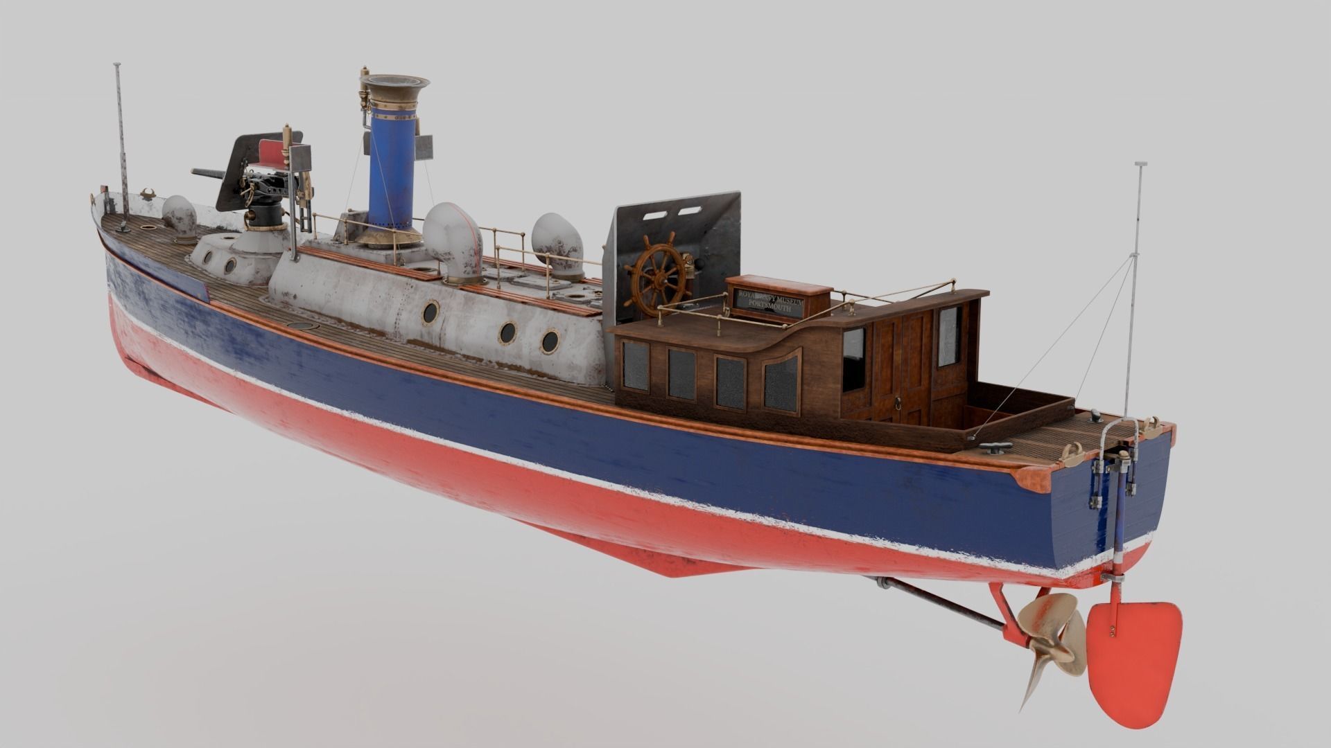 Ship launch - Steam pinnace 3D model animated rigged | CGTrader