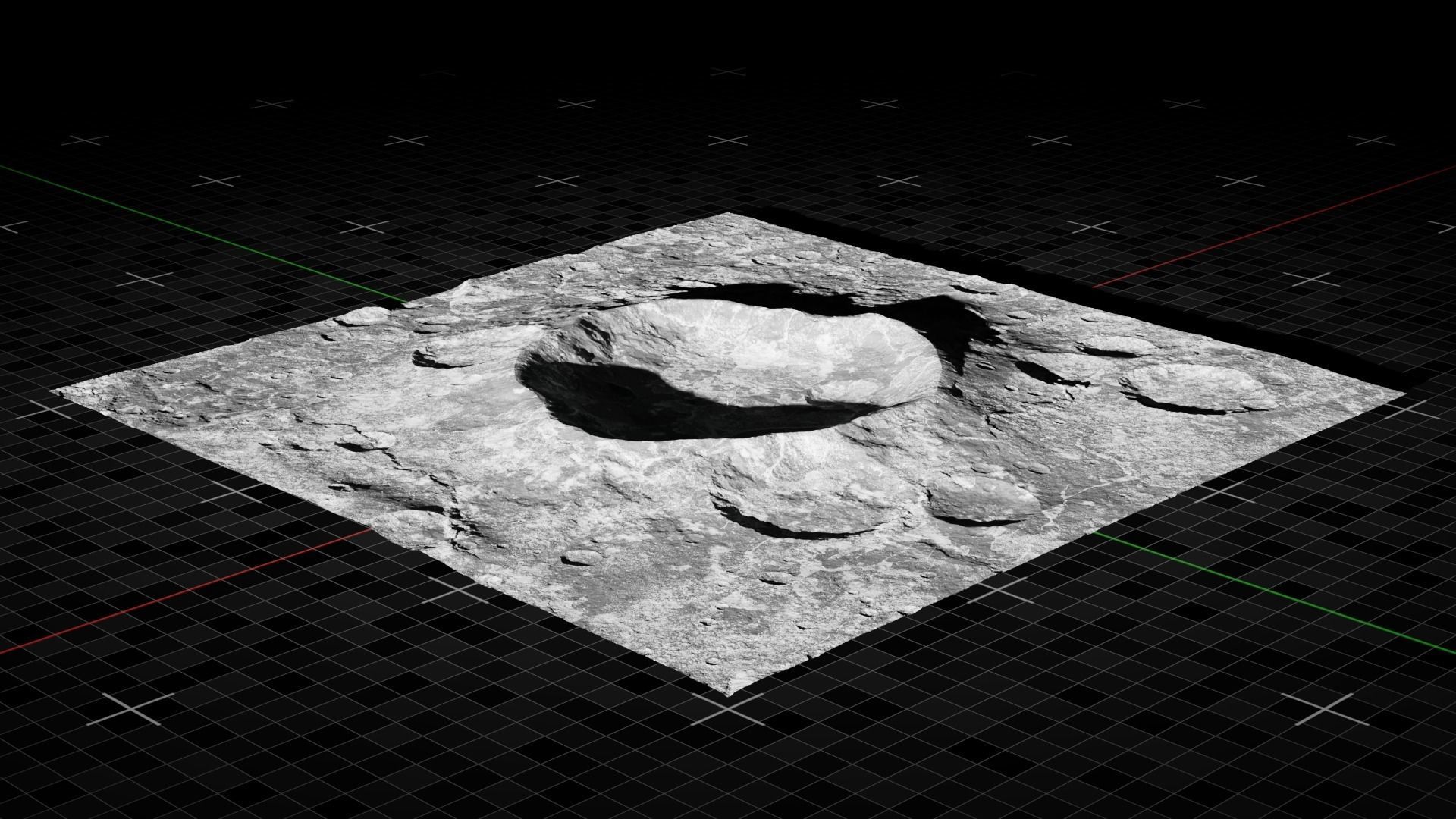 Moon Crater 1 with 8K Textures 3D model | CGTrader