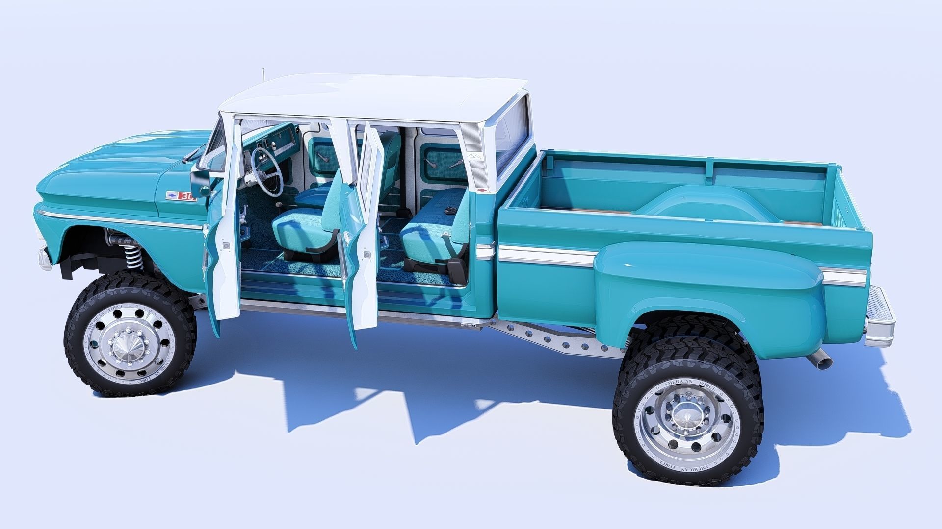 Pickup 1963 C30 4 Door Dually 3D model | CGTrader