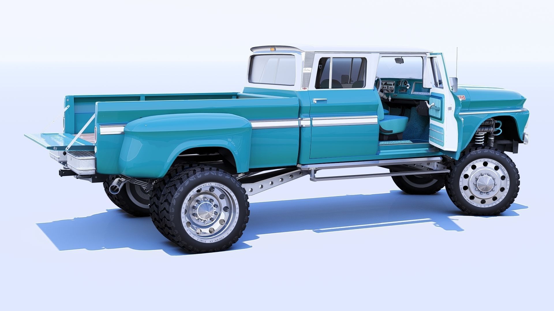 Pickup 1963 C30 4 Door Dually 3D model | CGTrader