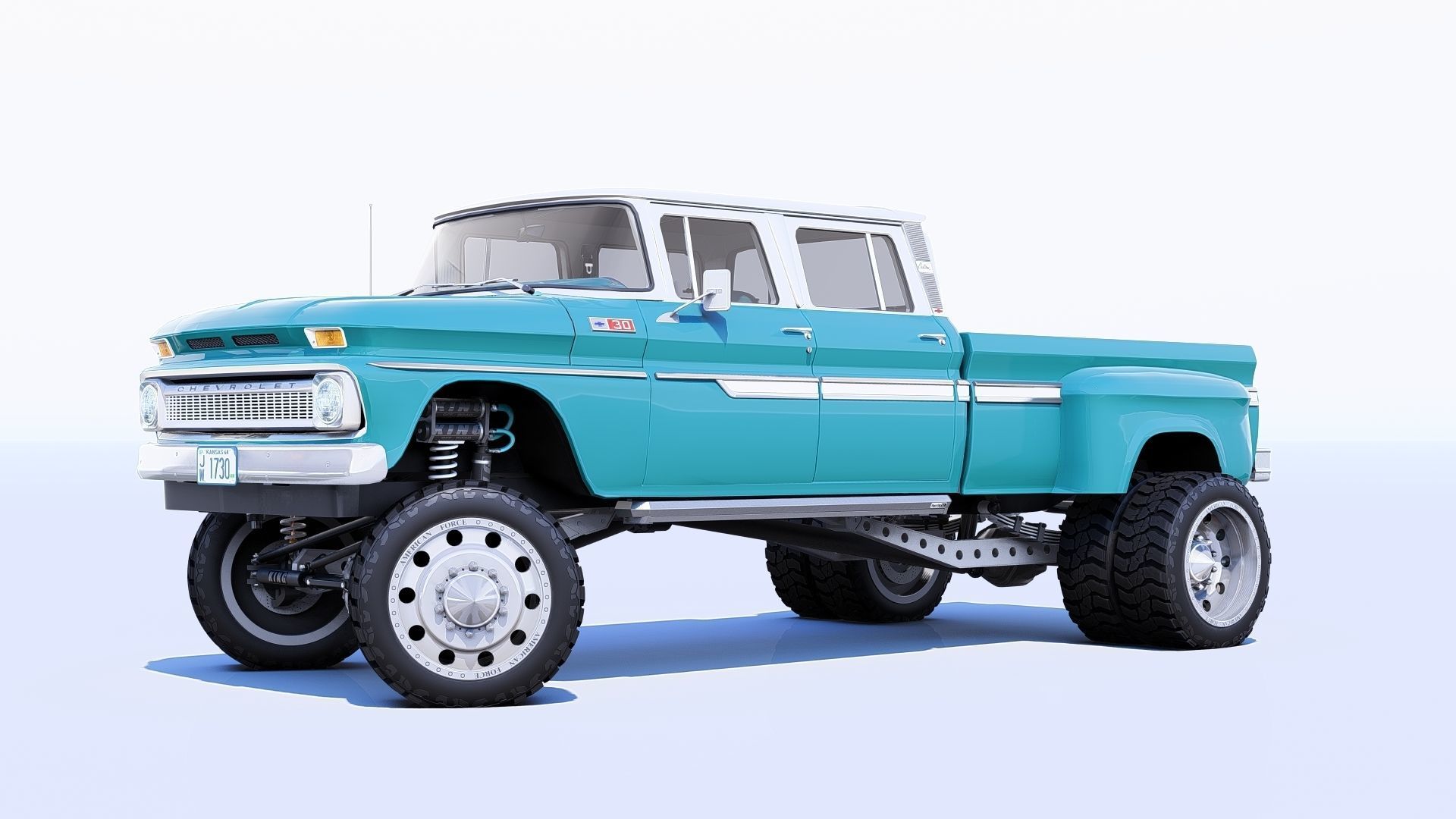 Pickup 1963 C30 4 Door Dually 3D model | CGTrader