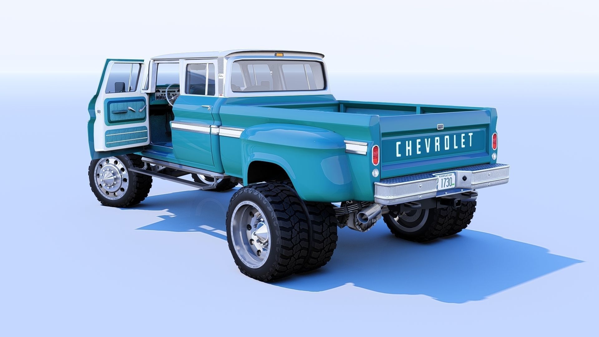 Pickup 1963 C30 4 Door Dually 3D model | CGTrader