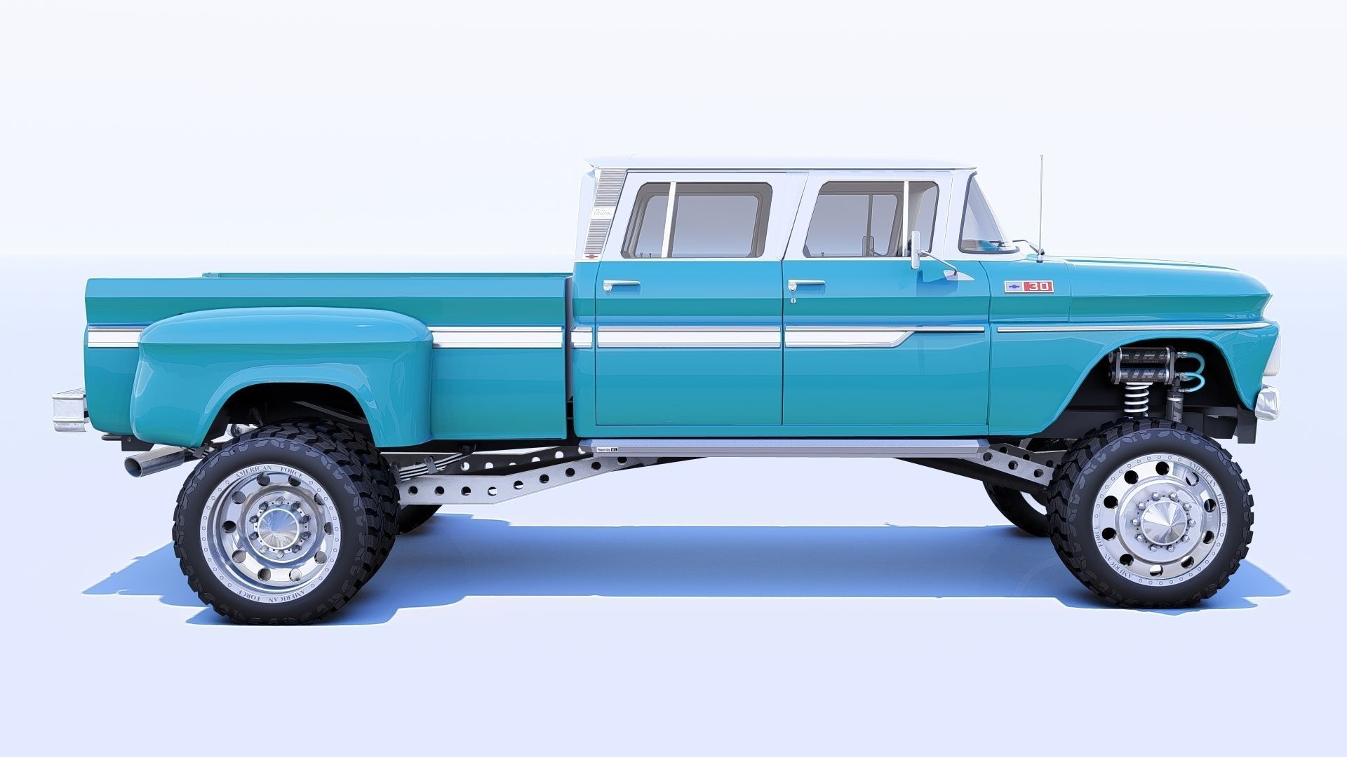 Pickup 1963 C30 4 Door Dually 3D model | CGTrader
