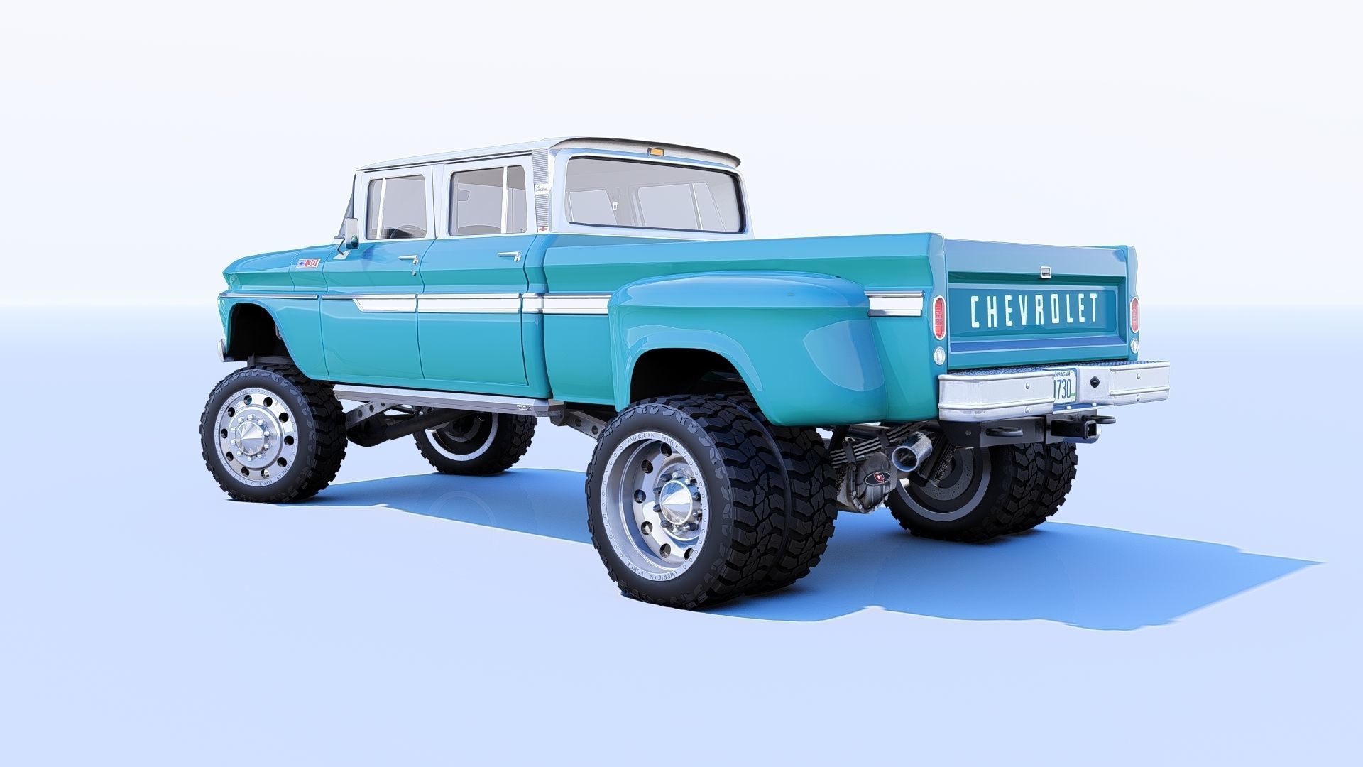 Pickup 1963 C30 4 Door Dually 3D model | CGTrader