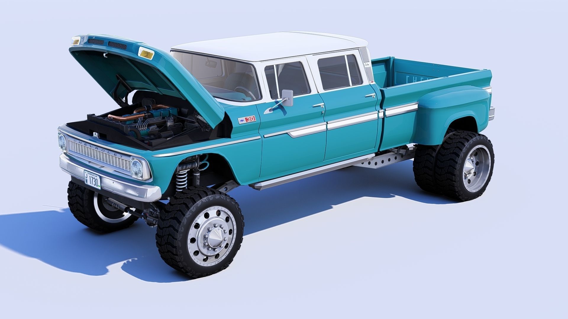 Pickup 1963 C30 4 Door Dually 3D model | CGTrader