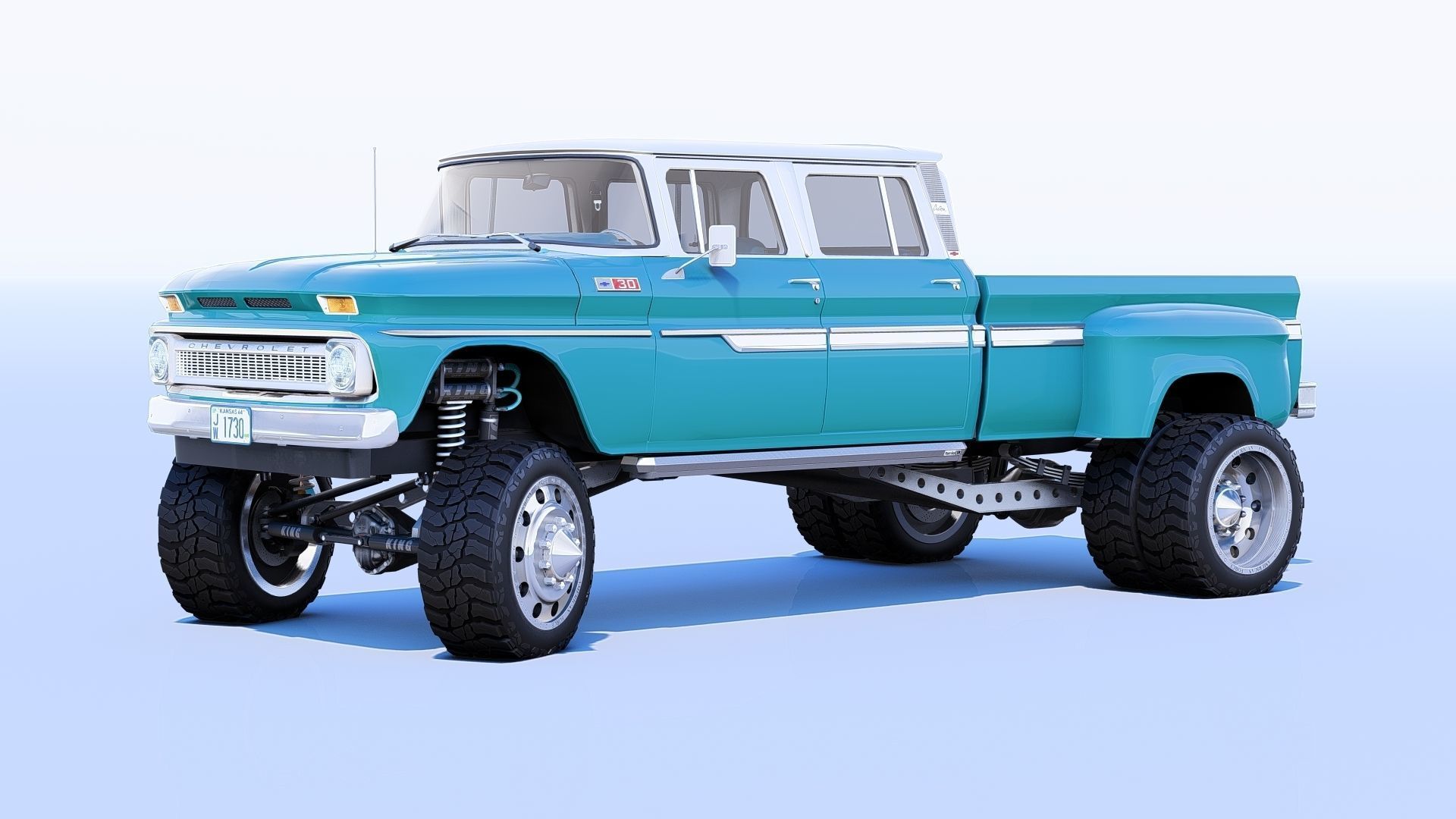 Pickup 1963 C30 4 Door Dually 3D model | CGTrader