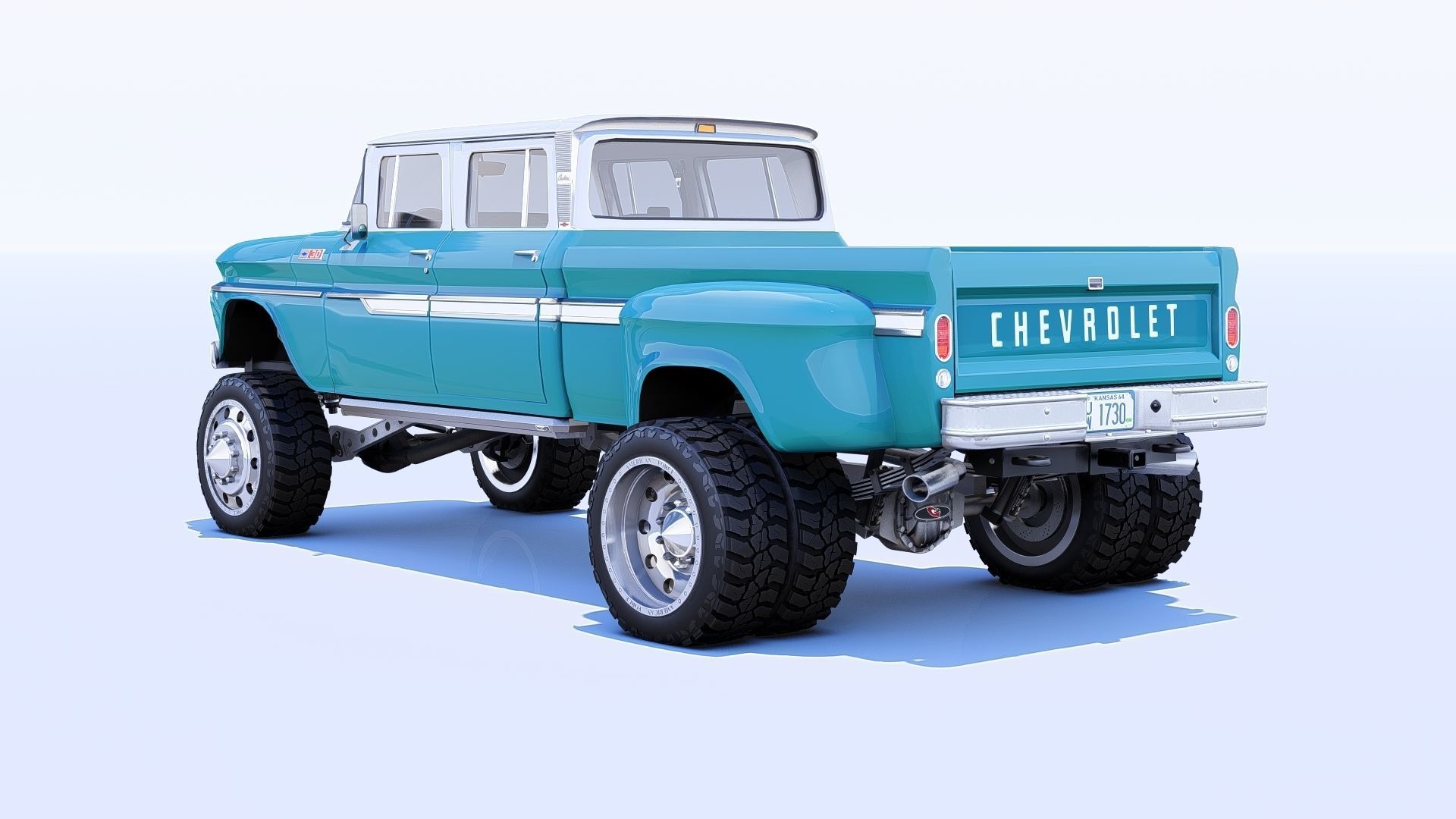Pickup 1963 C30 4 Door Dually 3D model | CGTrader
