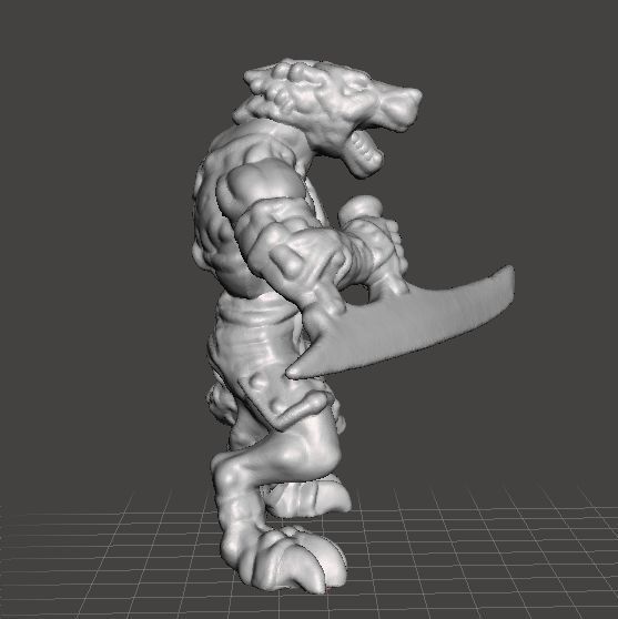 WOLF WARRIOR EXECUTIONER MINIATURE MODEL FANTASY GAMES DND RPG 3D model 3D printable | CGTrader