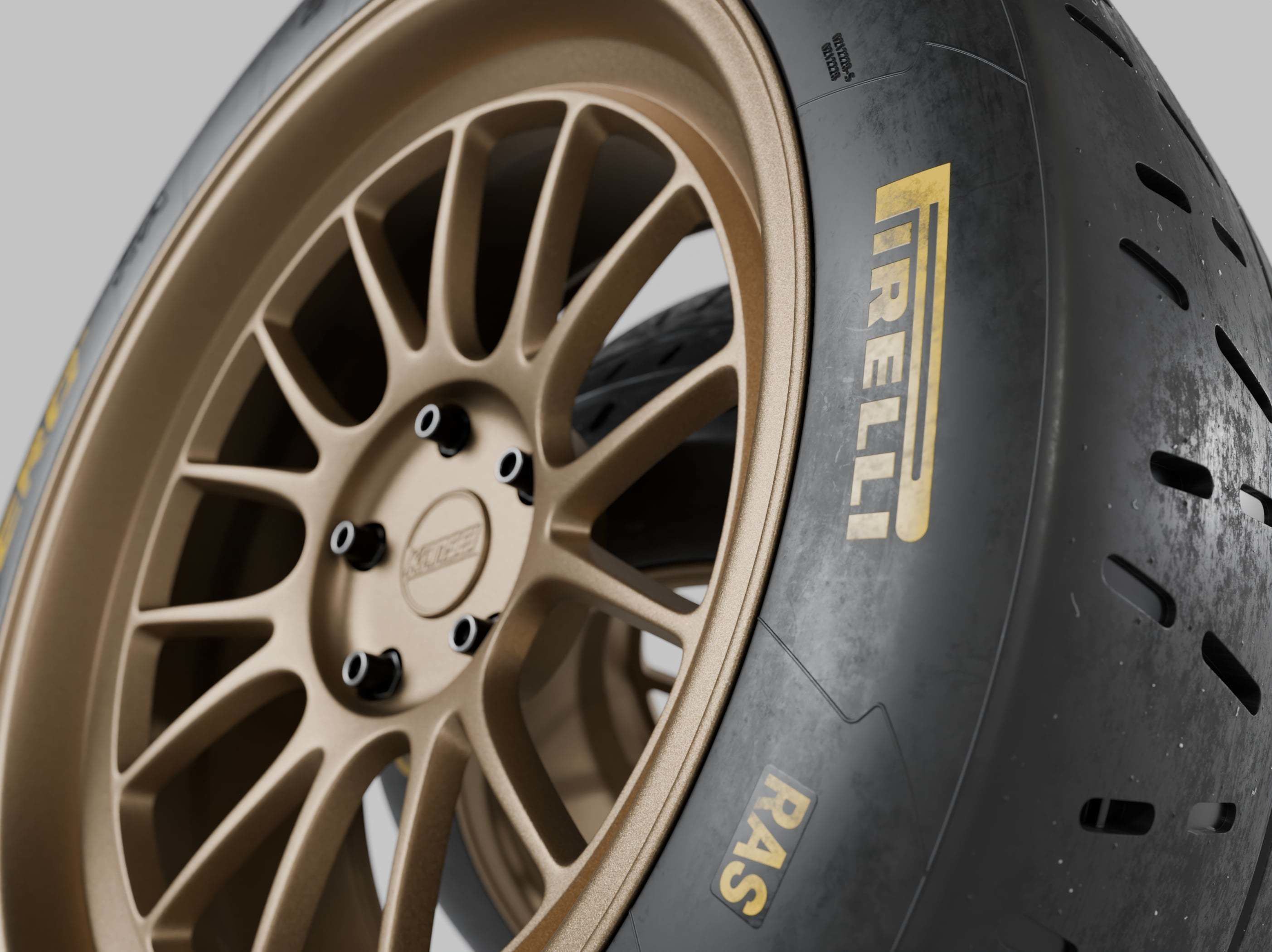 Kansei Corsa Rims with Pirelli P Zero RA Soft Tires 3D model | CGTrader