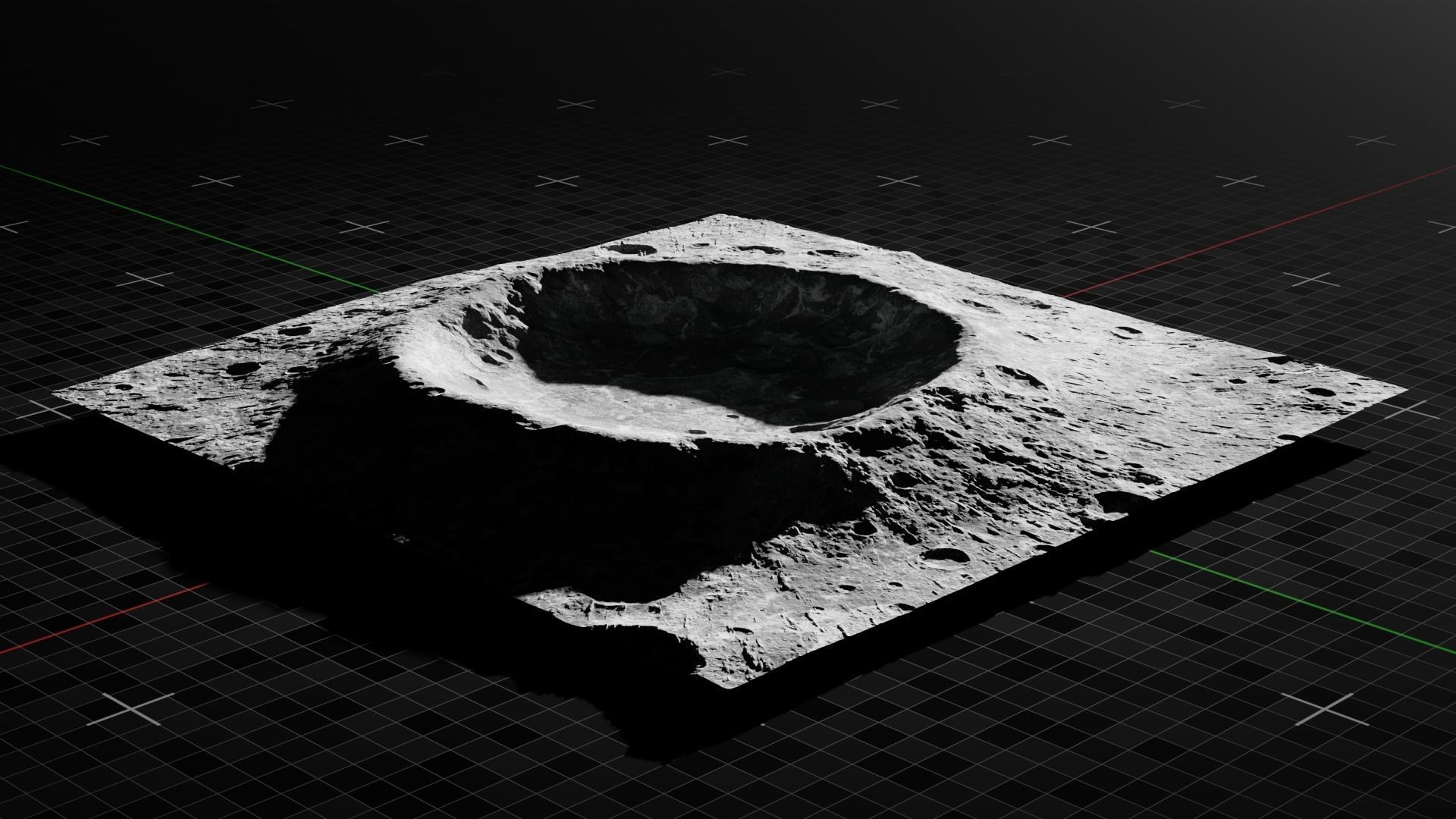 Moon Crater 2 with 8K Textures 3D model | CGTrader
