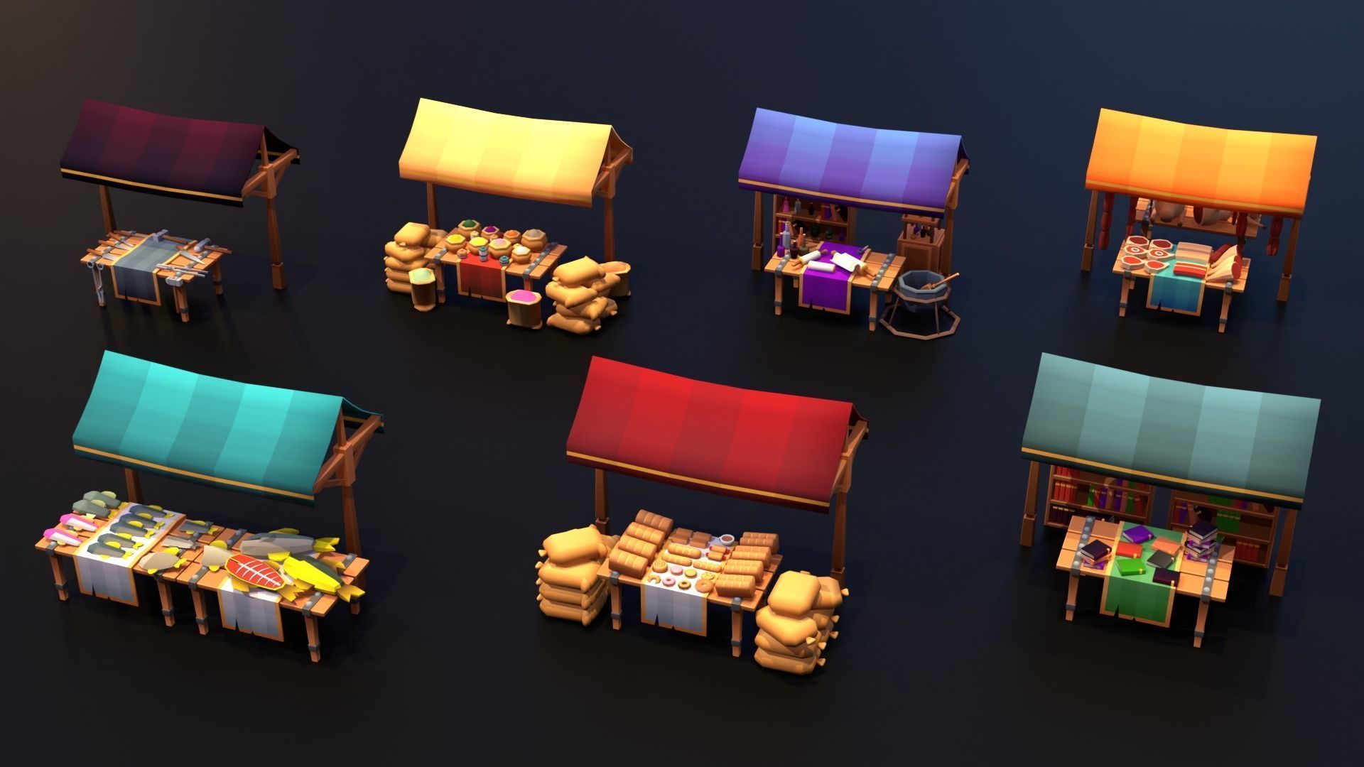 3D model Modular Fantasy Village Asset Pack VR / AR / low-poly | CGTrader
