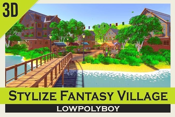 3D model Modular Fantasy Village Asset Pack VR / AR / low-poly | CGTrader