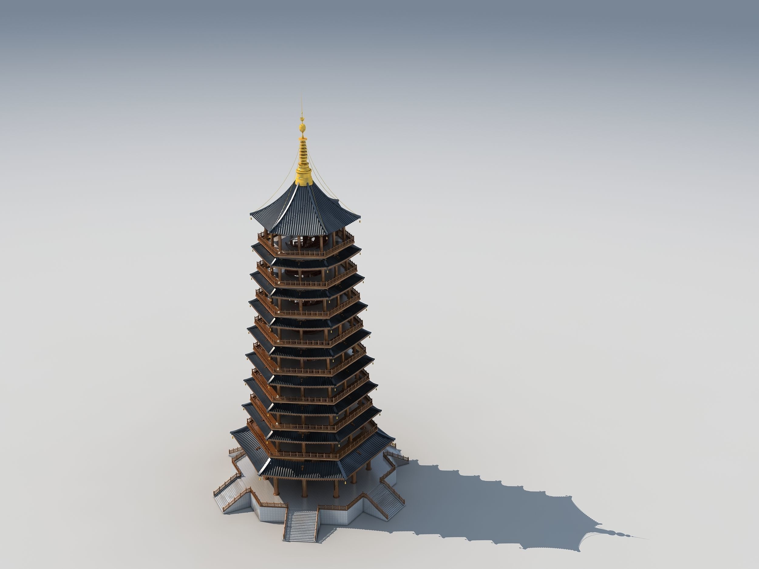 Chinese Ancient Pagoda pagoda 3D model | CGTrader