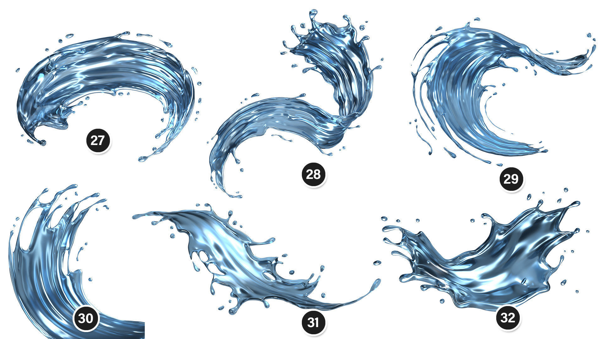 Splash Bundle 32 Meshes 3D Model Collection | CGTrader