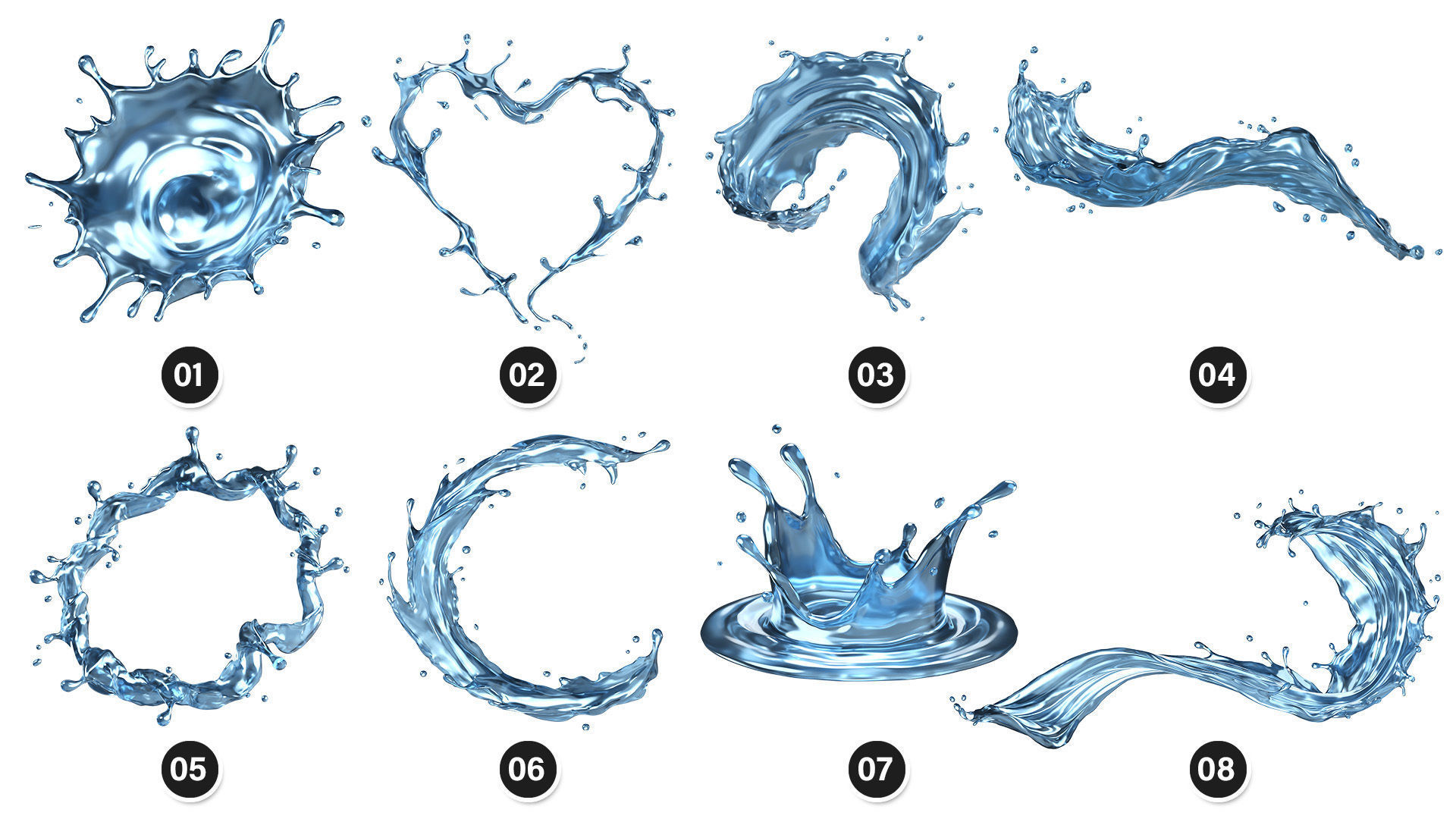 Splash Bundle 32 Meshes 3D Model Collection | CGTrader