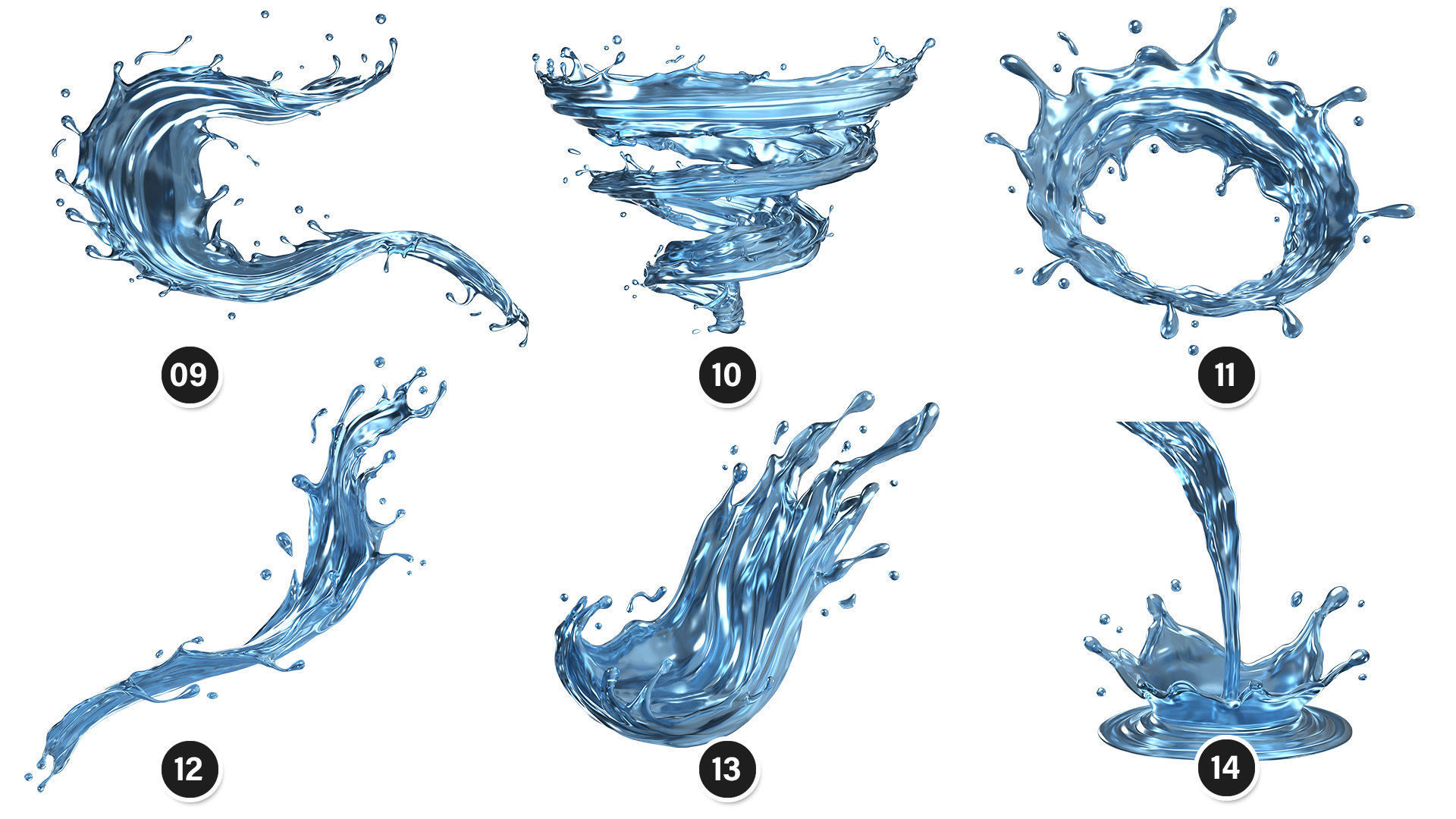 Splash Bundle 32 Meshes 3D Model Collection | CGTrader