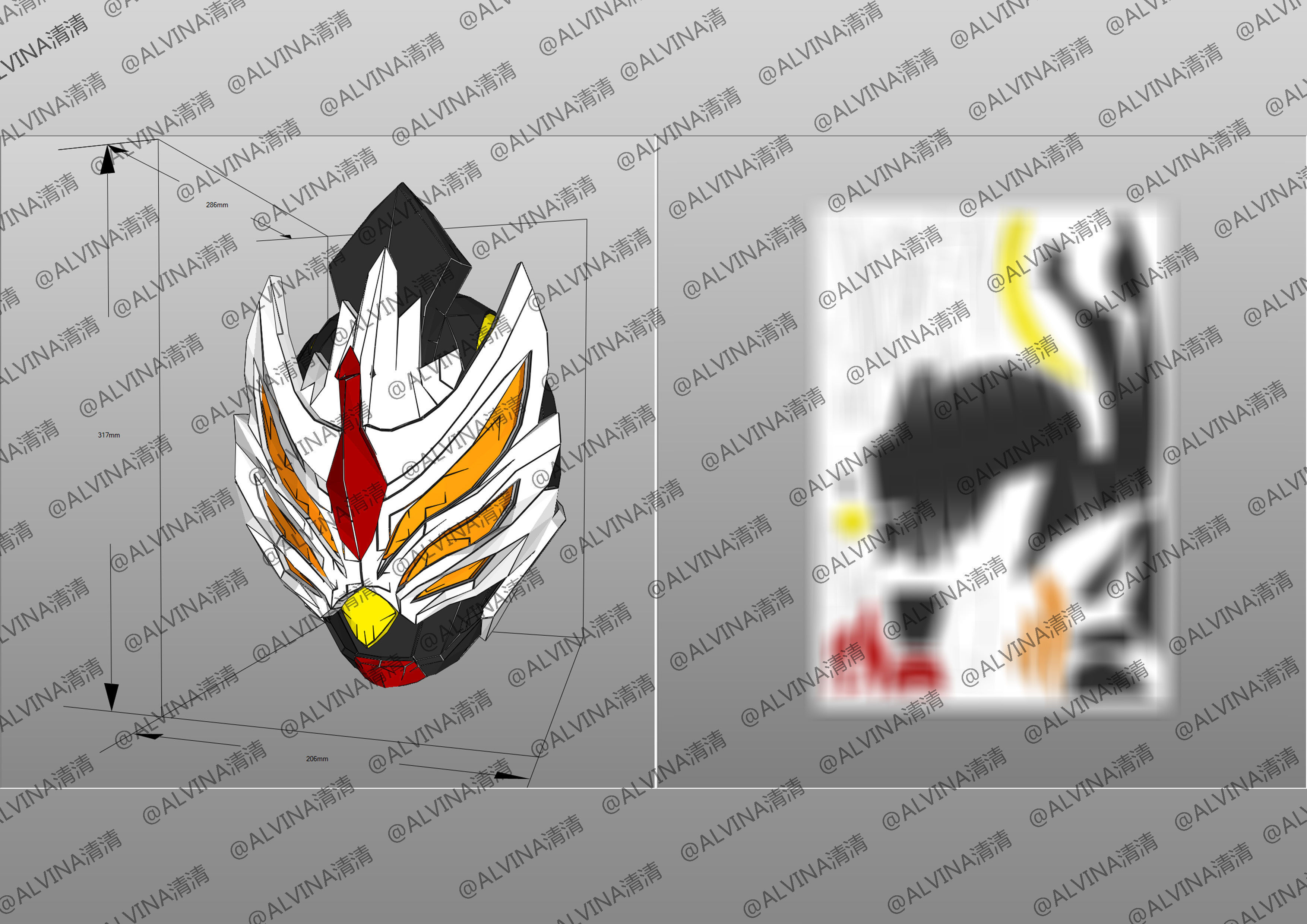 3D model Kamen Rider Rostar Boxer Form Armor - DIY Cosplay Pepakura ...