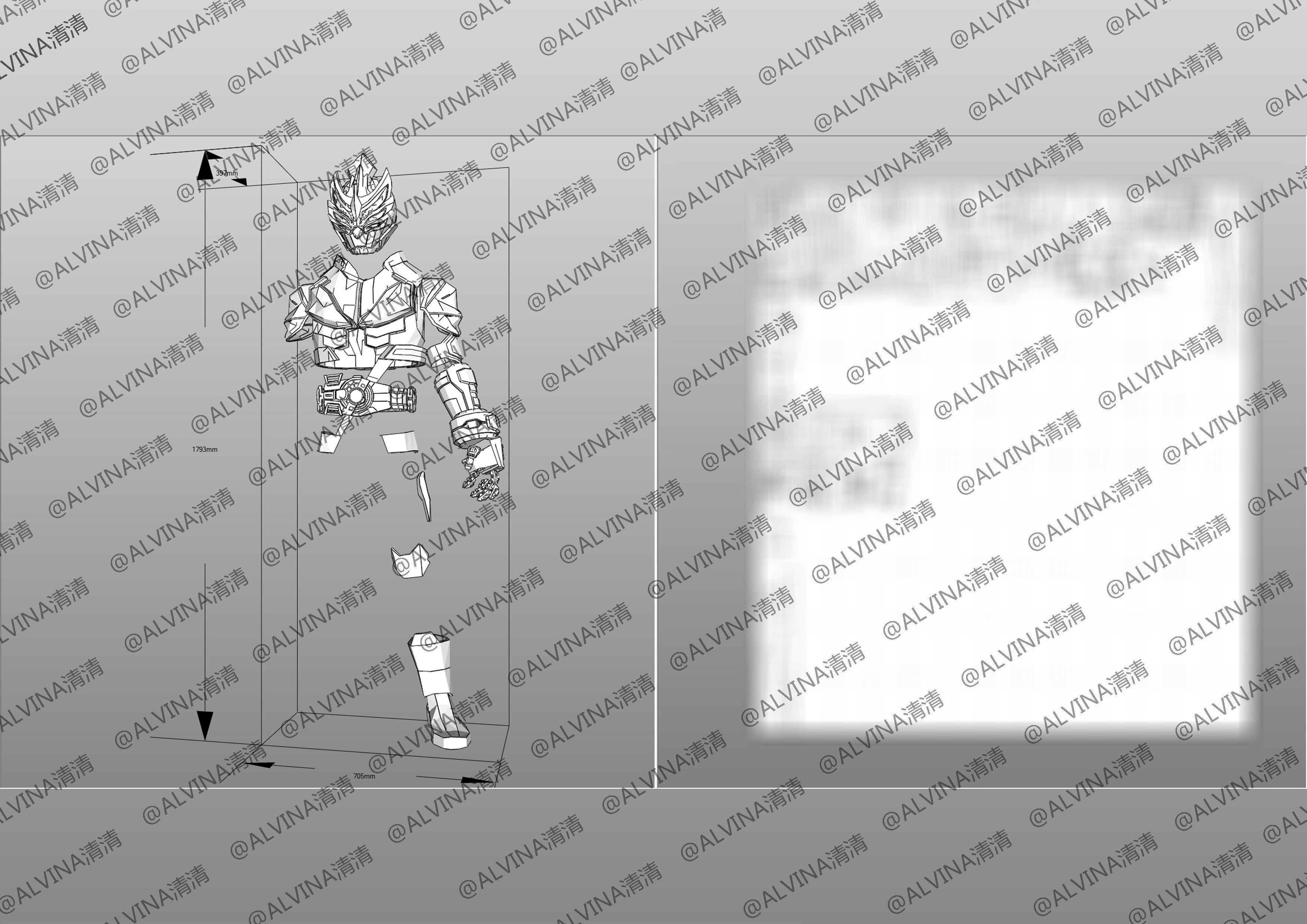 3D model Kamen Rider Rostar Boxer Form Armor - DIY Cosplay Pepakura ...