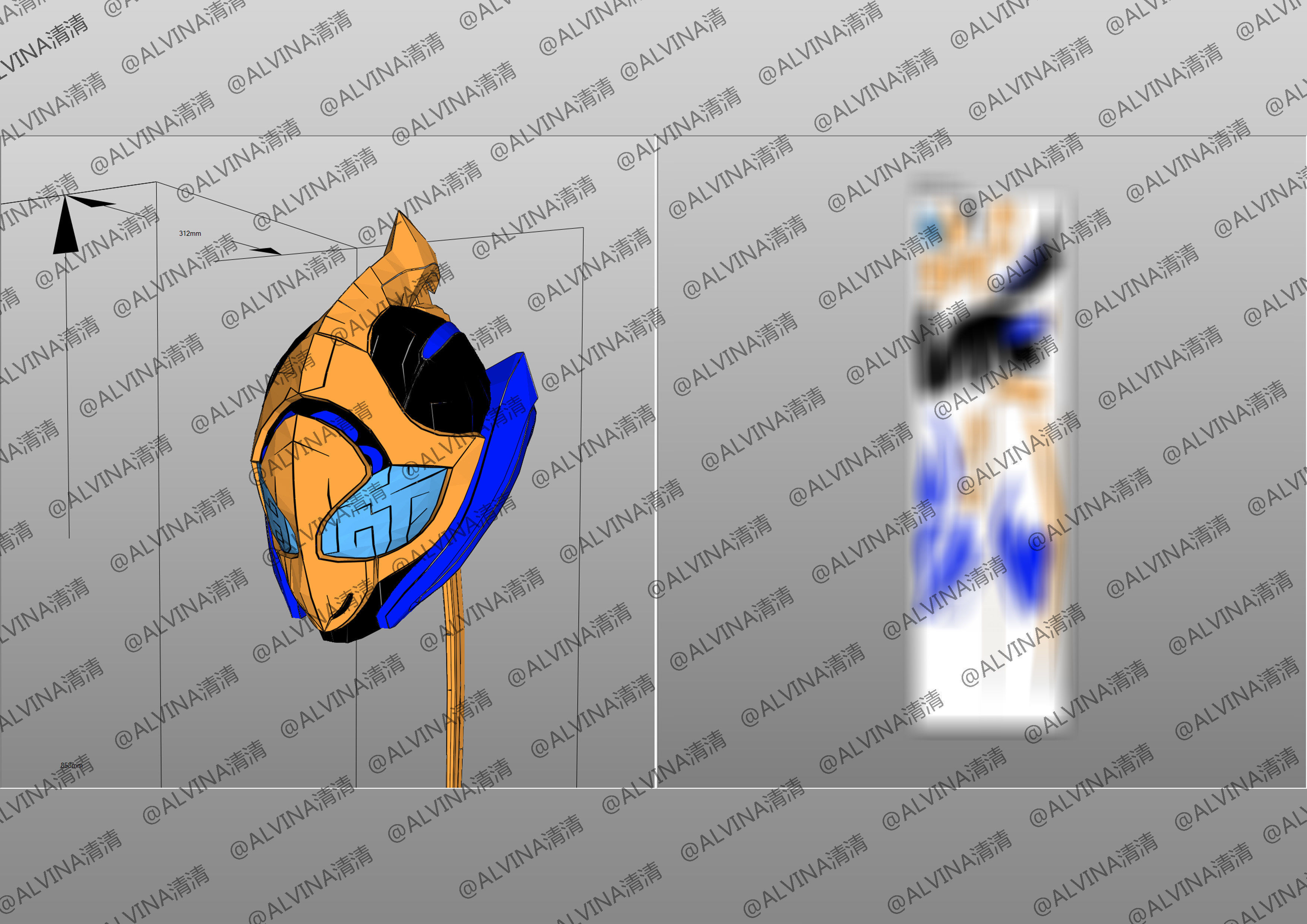 3D model Kamen Rider Jeanne Armor - DIY Cosplay Pepakura Foam Template ...