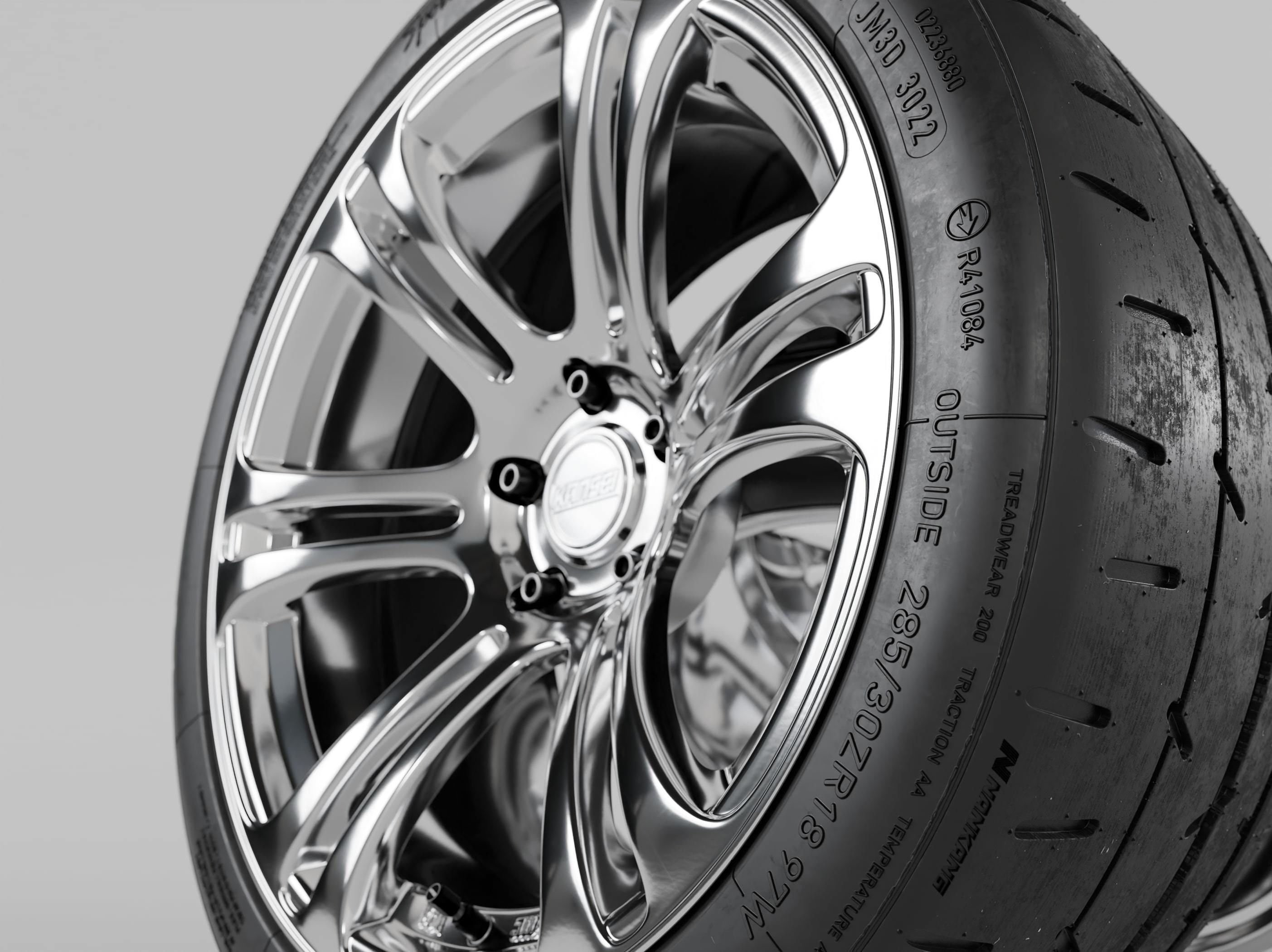 Kansei Neo Rims with Nankang Sportnex CR-S Semi Slick Tires 3D model ...