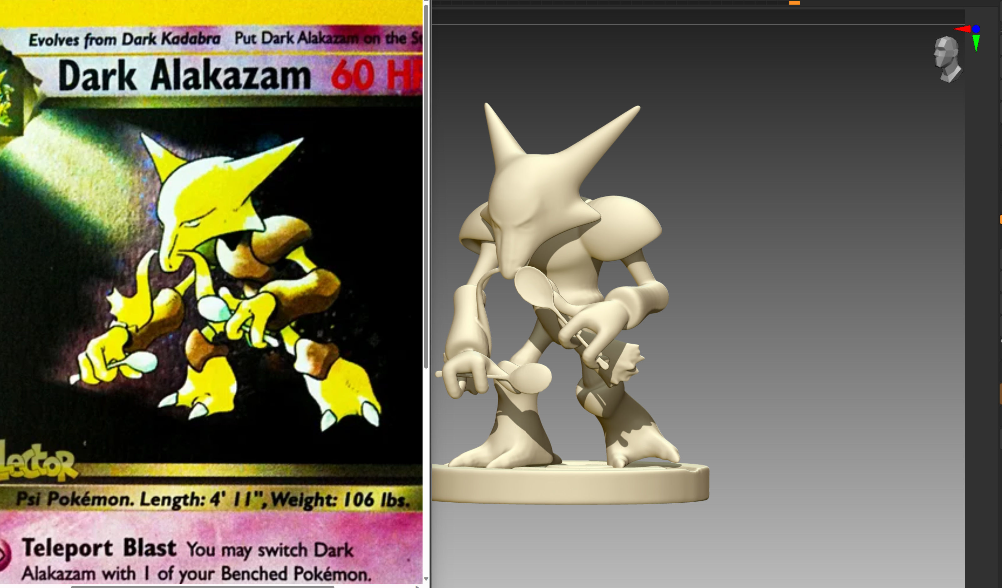 Pokemon Dark Alakazam OBJ STL 3D model 3D printable | CGTrader