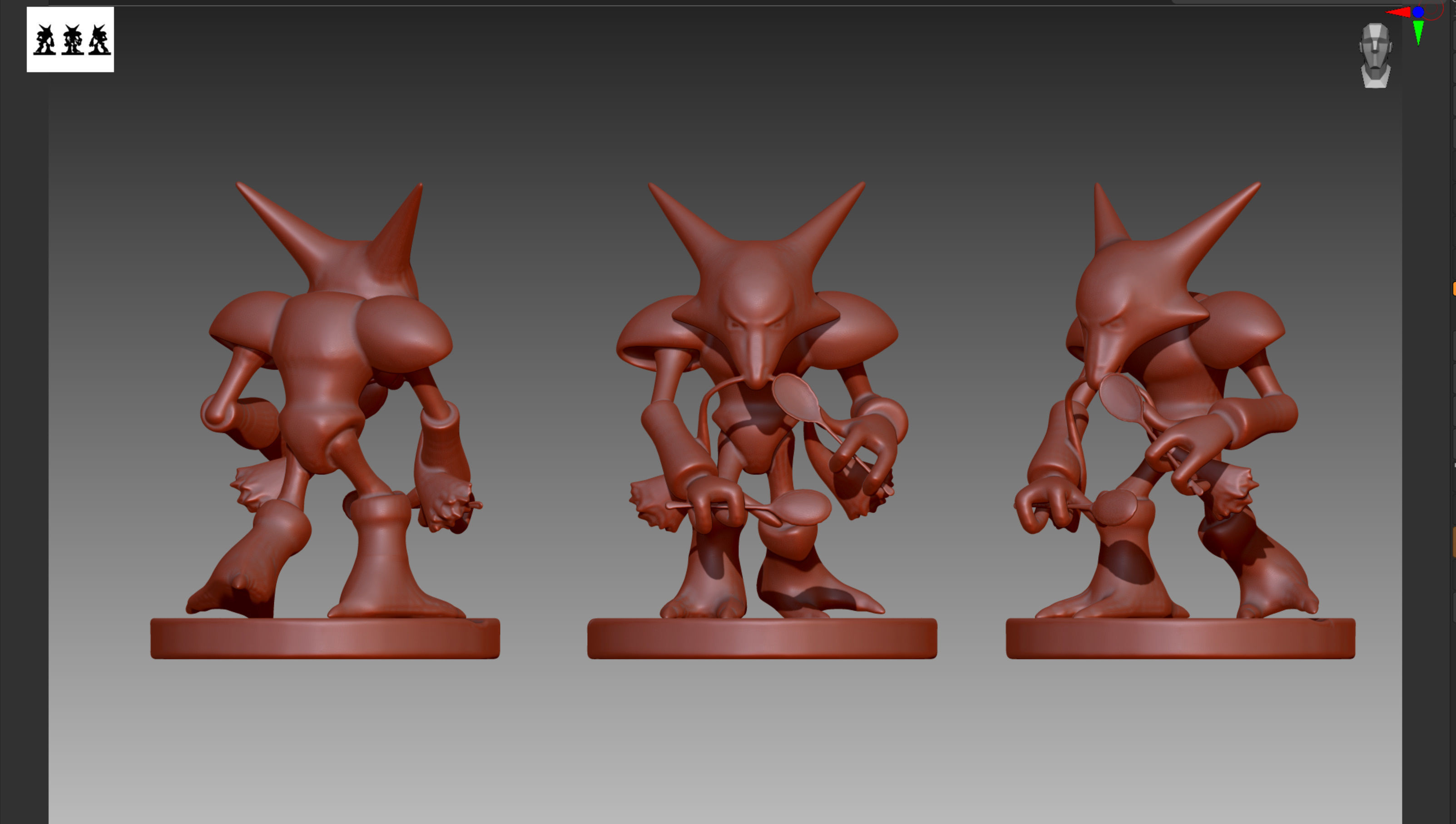 Pokemon Dark Alakazam OBJ STL 3D model 3D printable | CGTrader