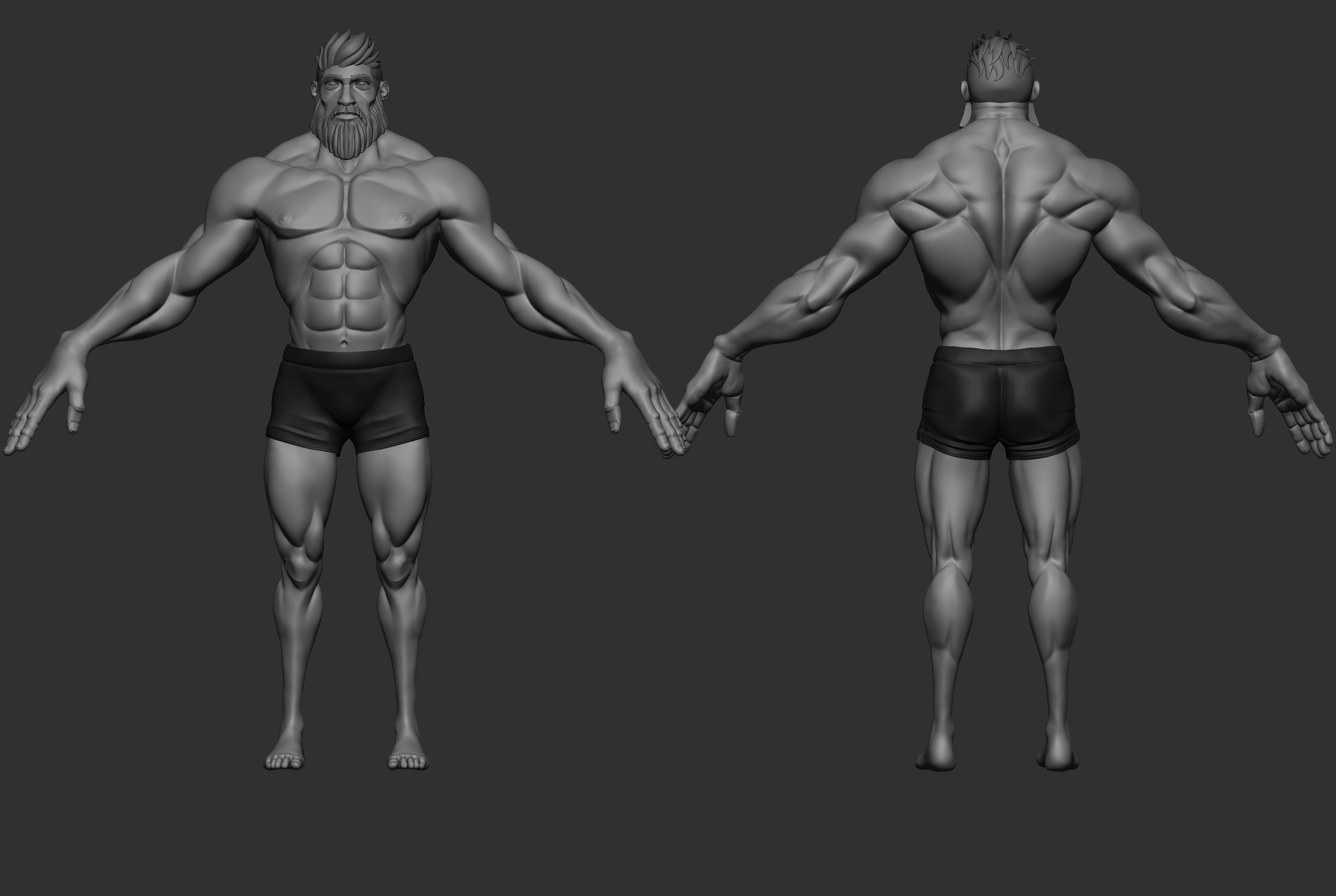 Stylized Muscular Male Basemesh 3D model | CGTrader