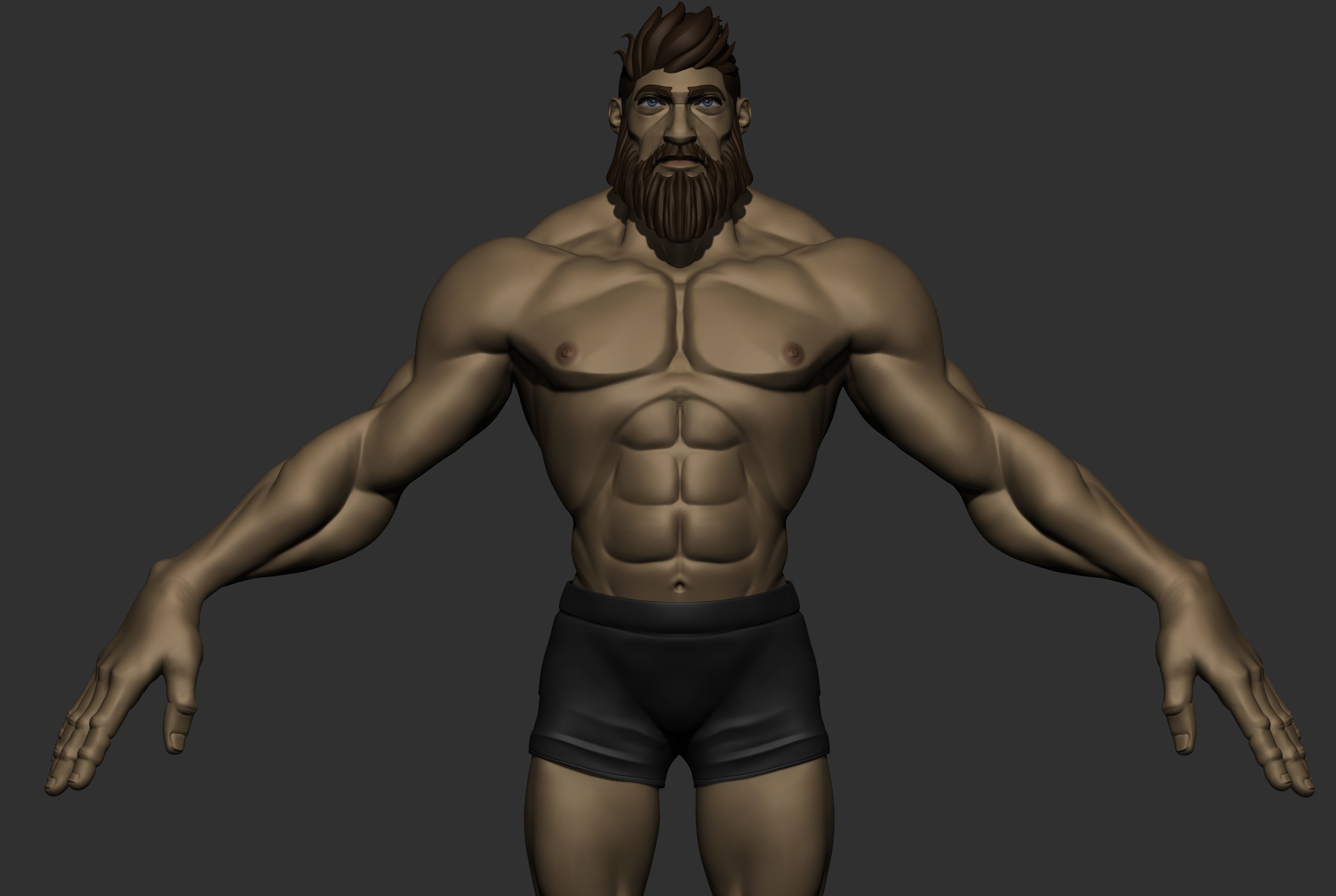 Stylized Muscular Male Basemesh 3D model | CGTrader