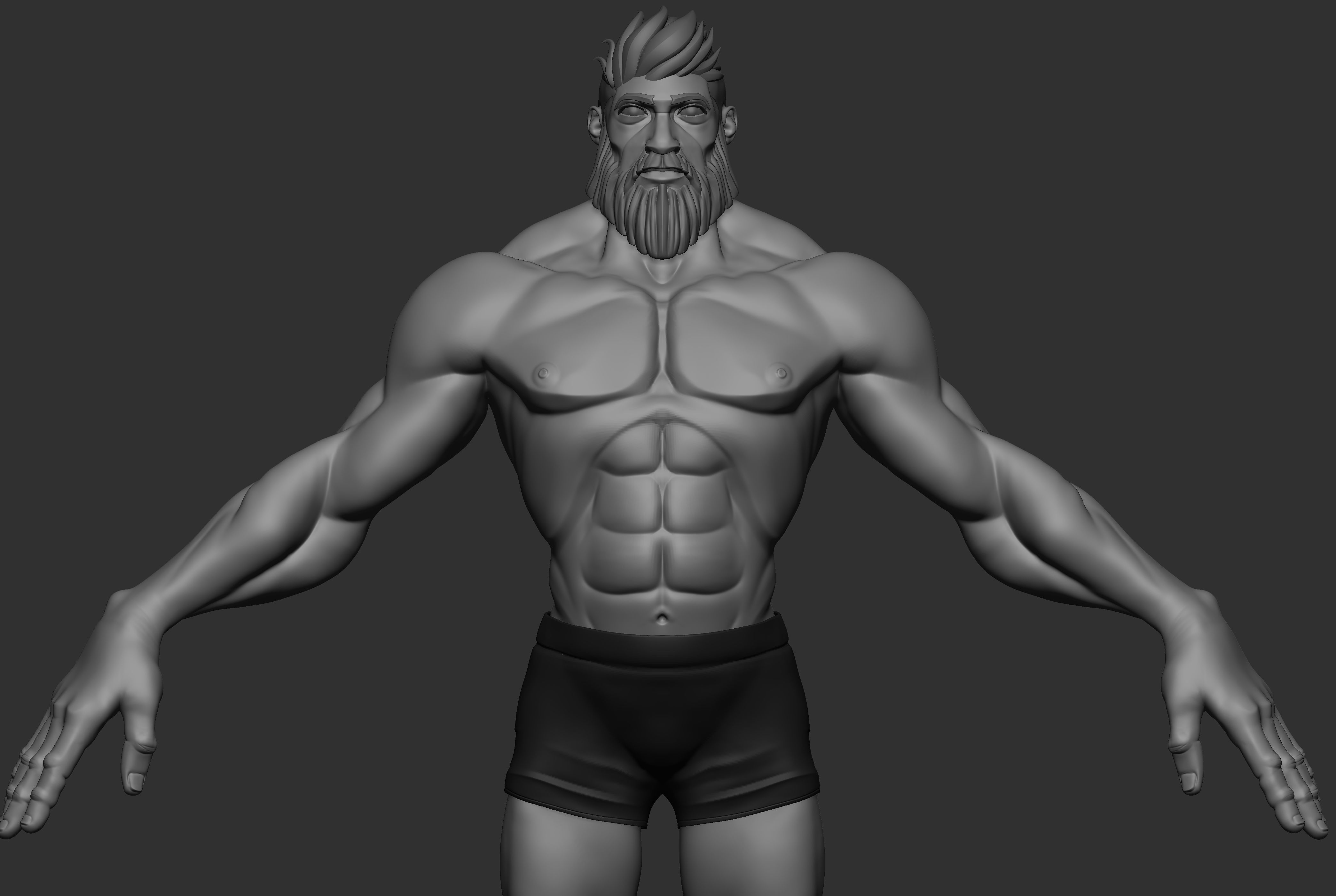 Stylized Muscular Male Basemesh 3D model | CGTrader