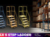 Narrow Aisle 5 Step warehouse ladder 3D model | CGTrader