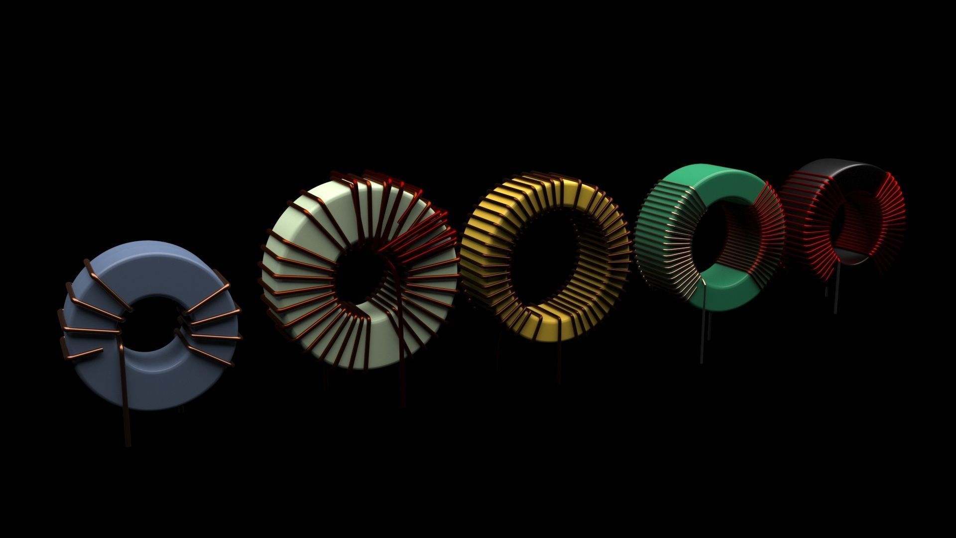 Inductors Set 3D model | CGTrader